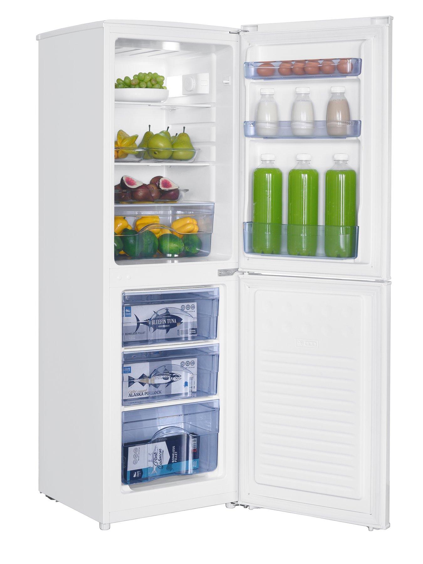Swan SR15690W 48cm Wide, 144cm High, 50/50 Split Compact Fridge Freezer ...