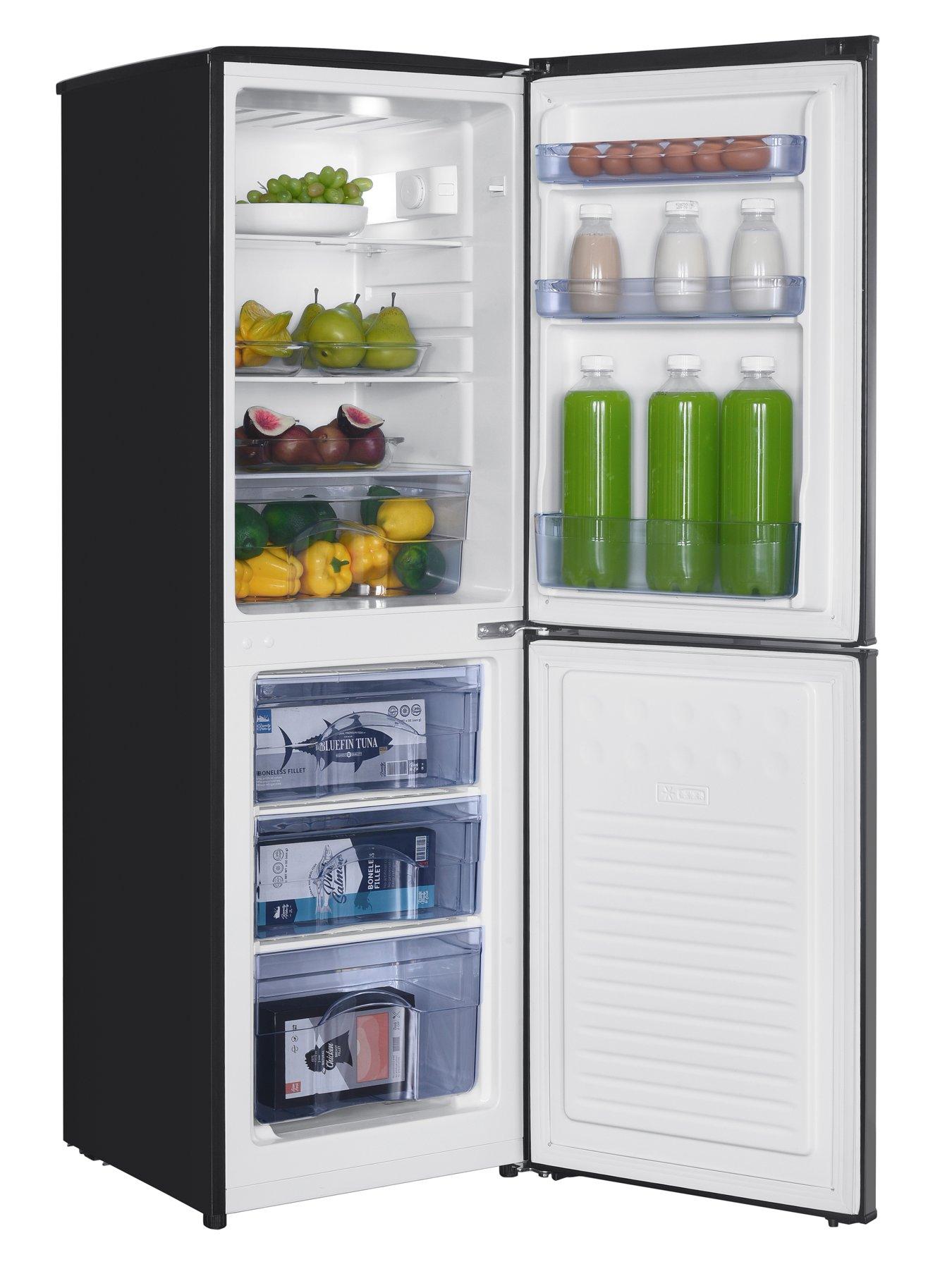 Swan SR15690B 48cm Wide, 144cm High, 50/50 Split Compact Fridge Freezer ...