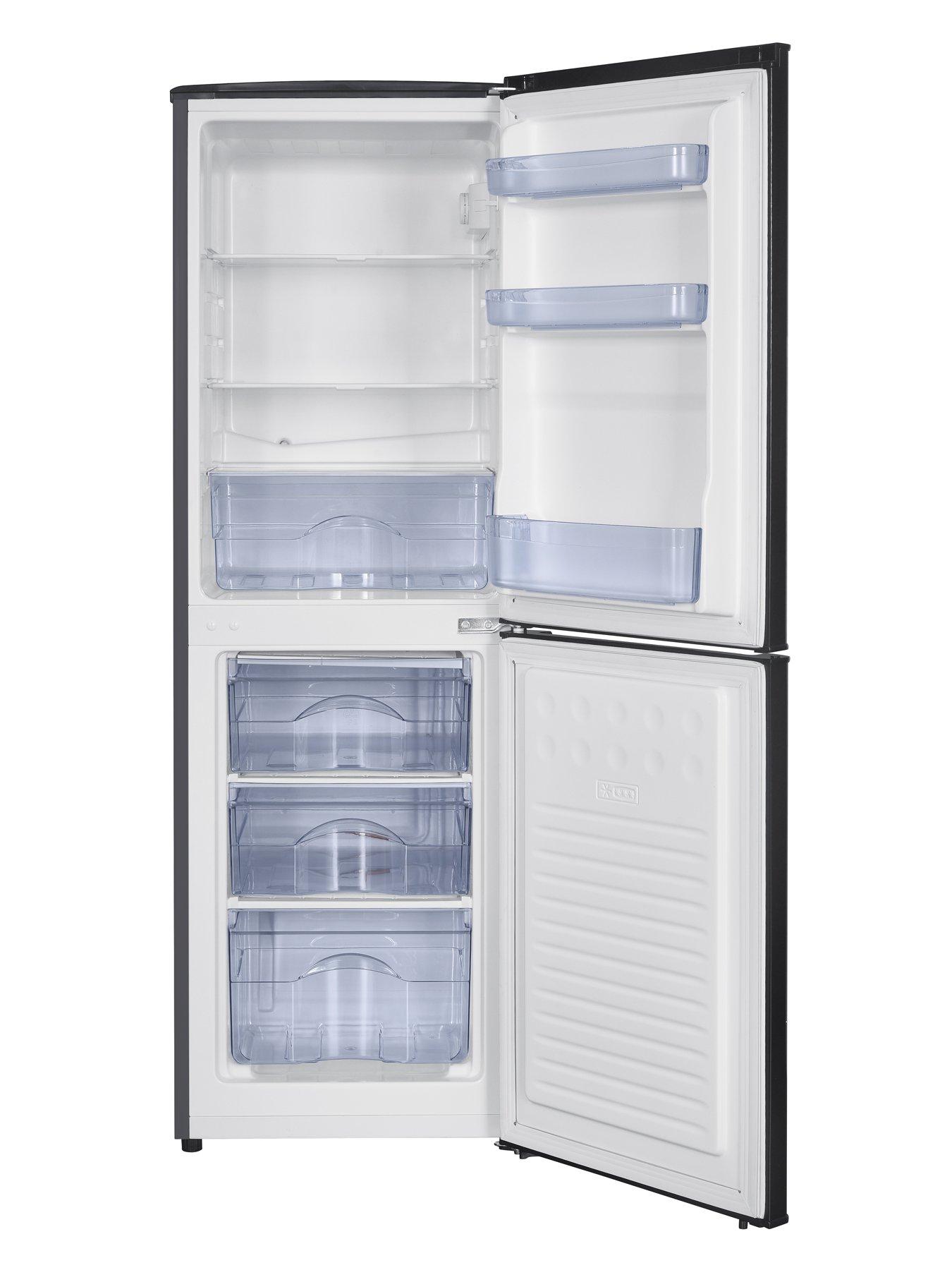 Swan SR15690B 48cm Wide, 144cm High, 50/50 Split Compact Fridge Freezer ...