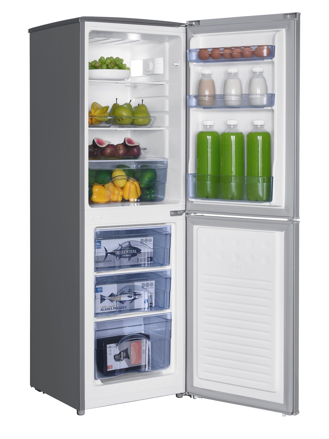 Swan SR15690S 48cm Wide, 144cm High, 50/50 Split Compact Fridge Freezer ...