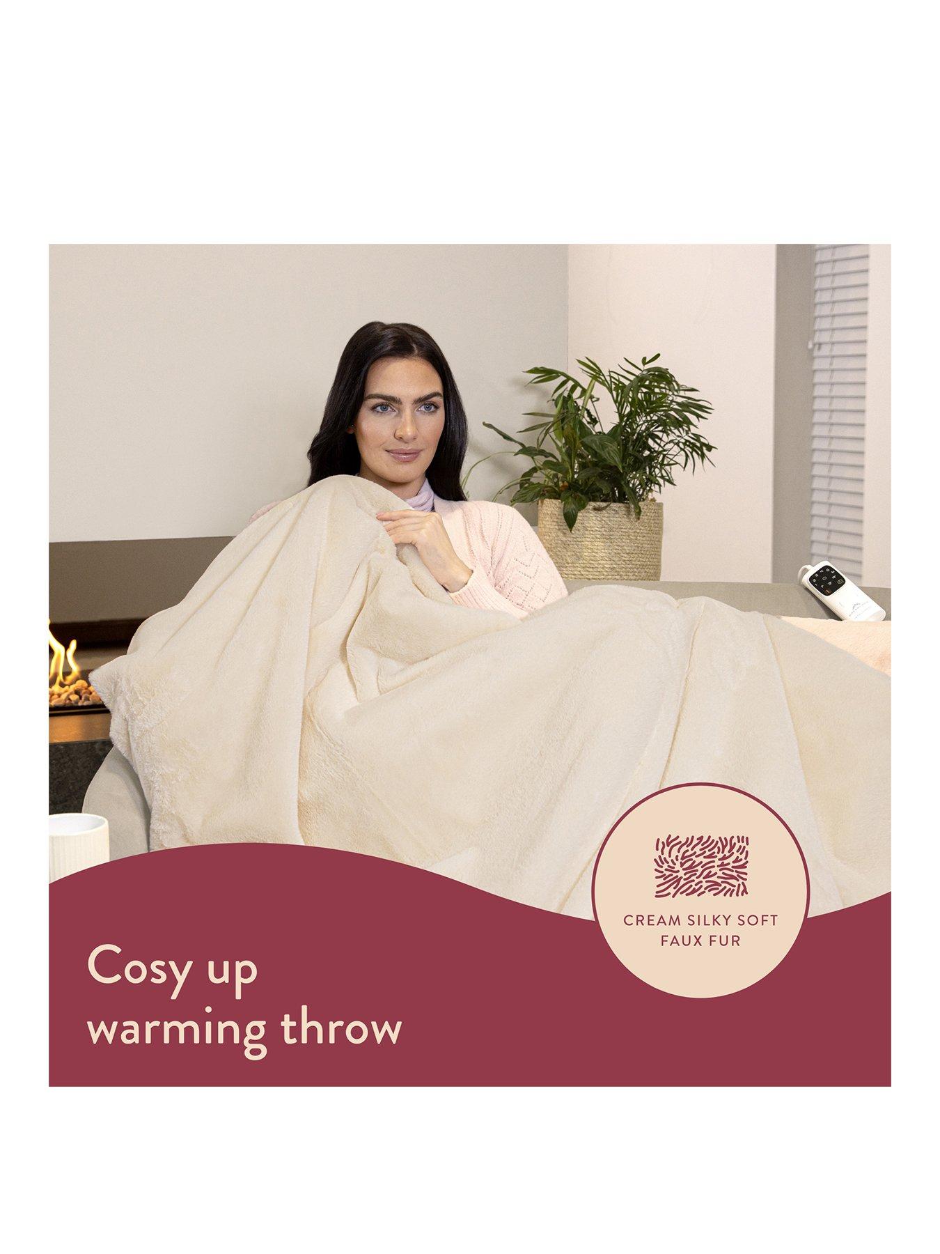 Dreamland Intelliheat Cuddle Up Heated Throw - Cream | littlewoods.com