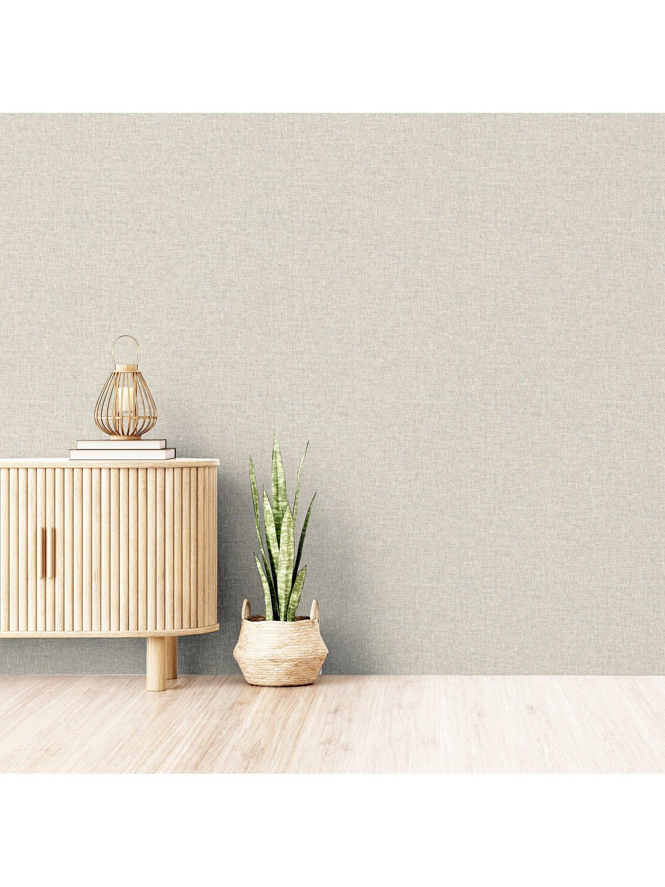 ARTHOUSE Linen Texture Natural Wallpaper | littlewoods.com