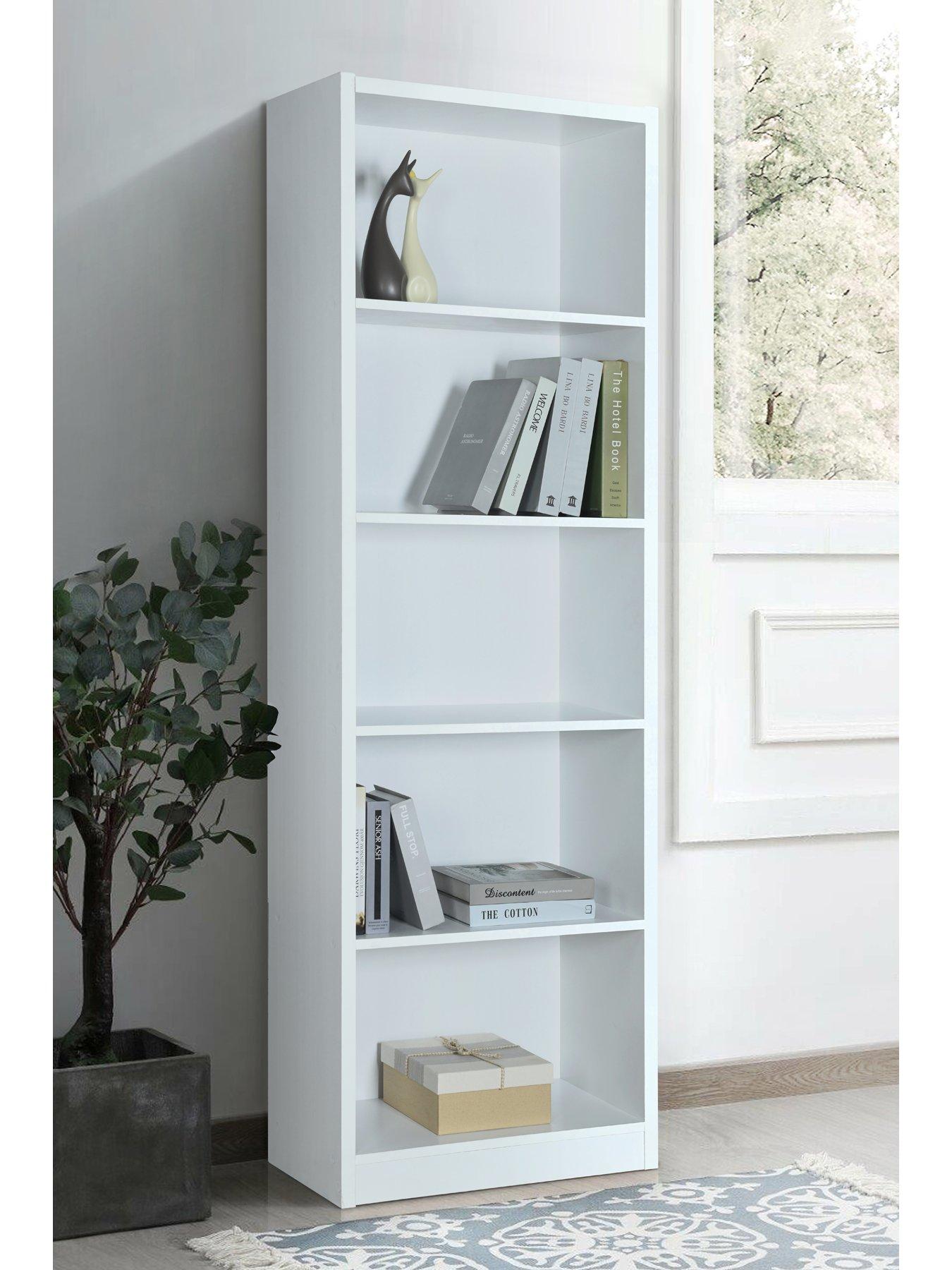 White bookshelf wide store