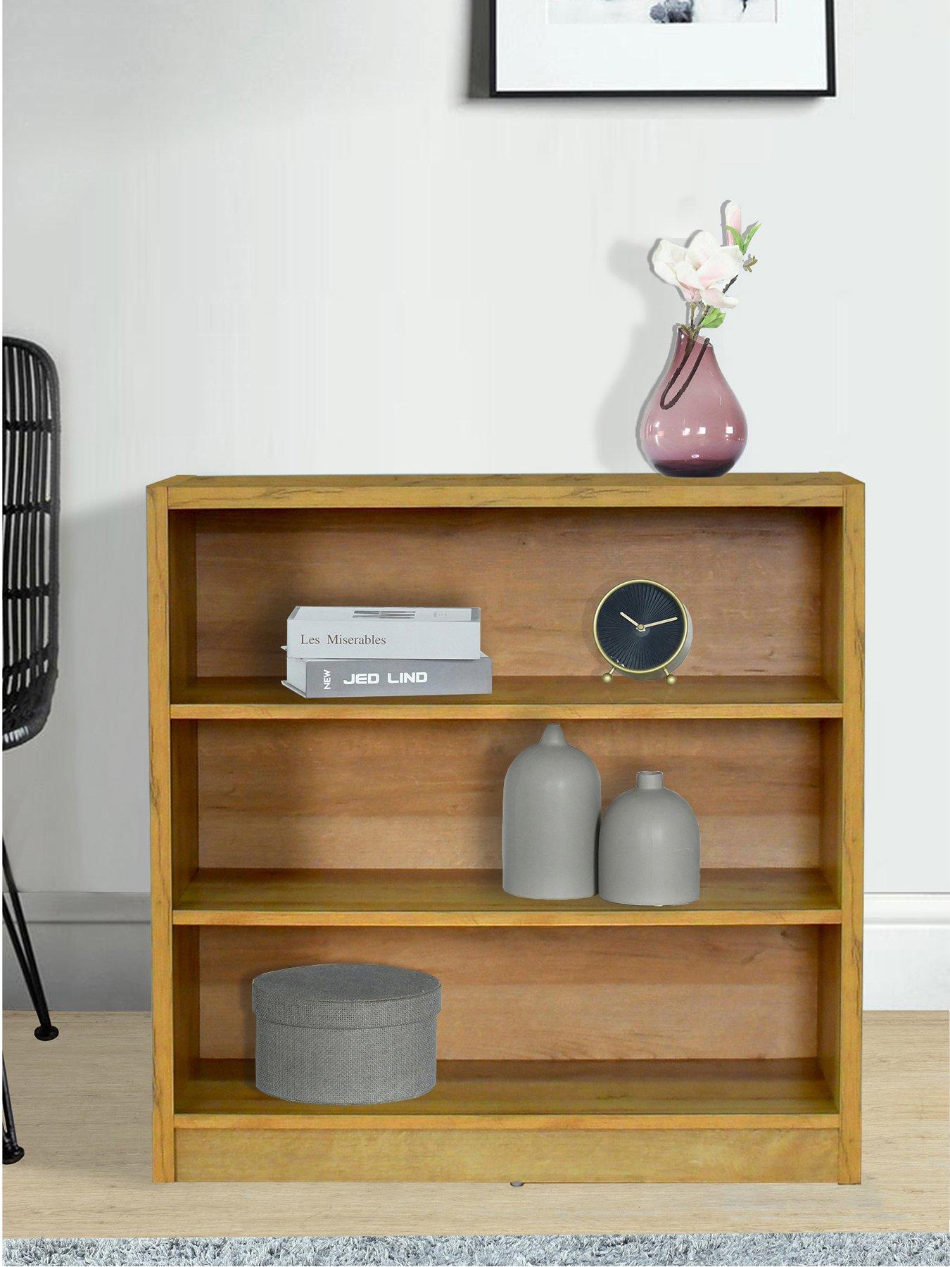 Very Home Metro Small Wide Bookcase - Oak - FSC® Certified | Littlewoods