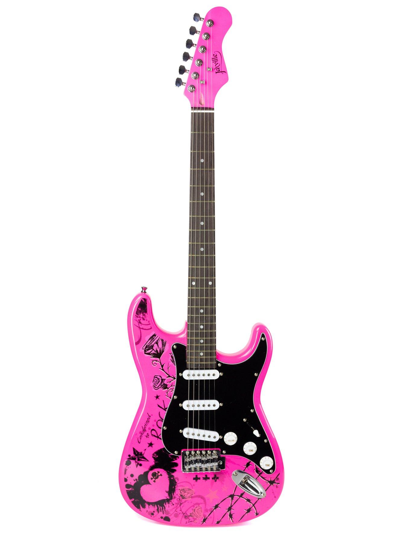 Jaxville Pink Punk Electric Guitar Kit with Amp | Littlewoods