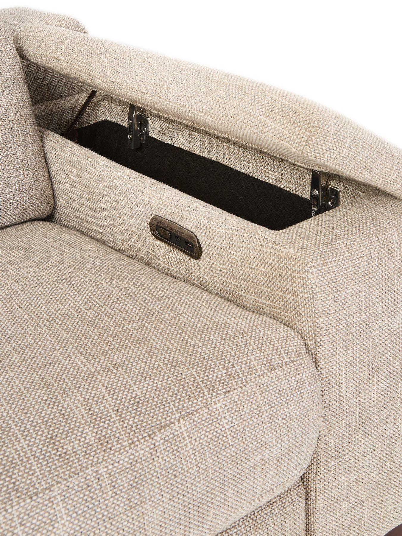 Very Home Detroit Fabric Left Hand Power Recliner Corner Group Sofa ...