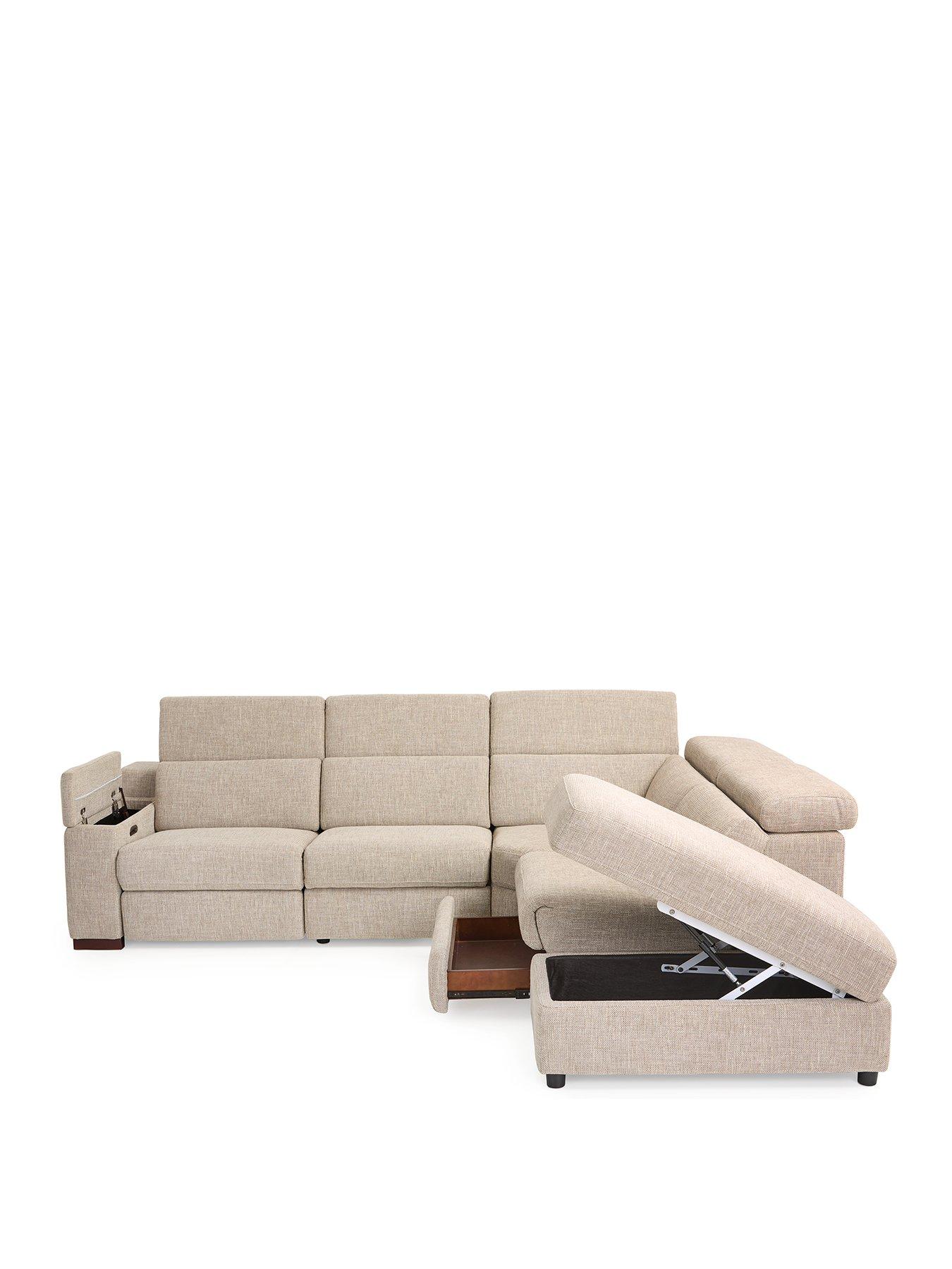 Very Home Detroit Fabric Right Hand Power Recliner Corner Group Sofa ...