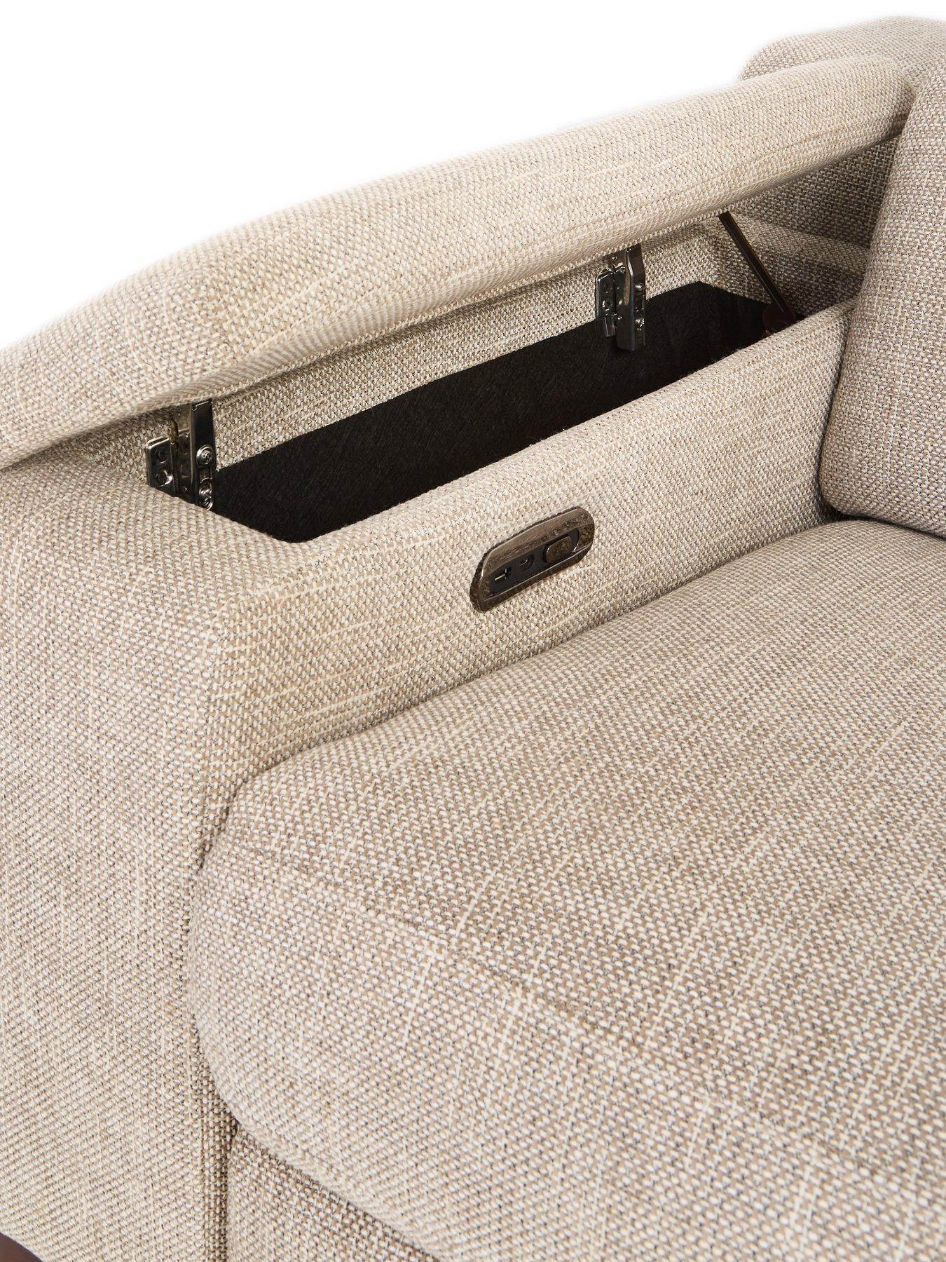 Very Home Detroit Fabric Right Hand Power Recliner Corner Group Sofa ...