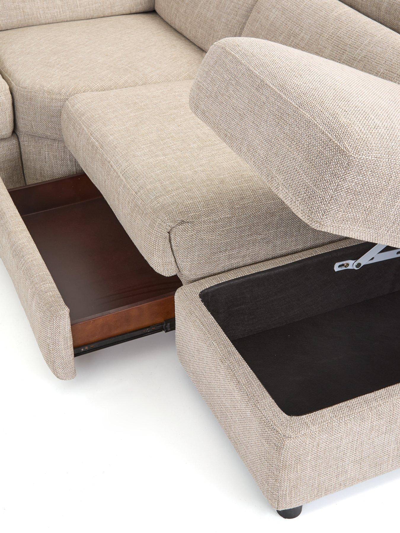 Very Home Detroit Fabric Right Hand Power Recliner Corner Group Sofa ...