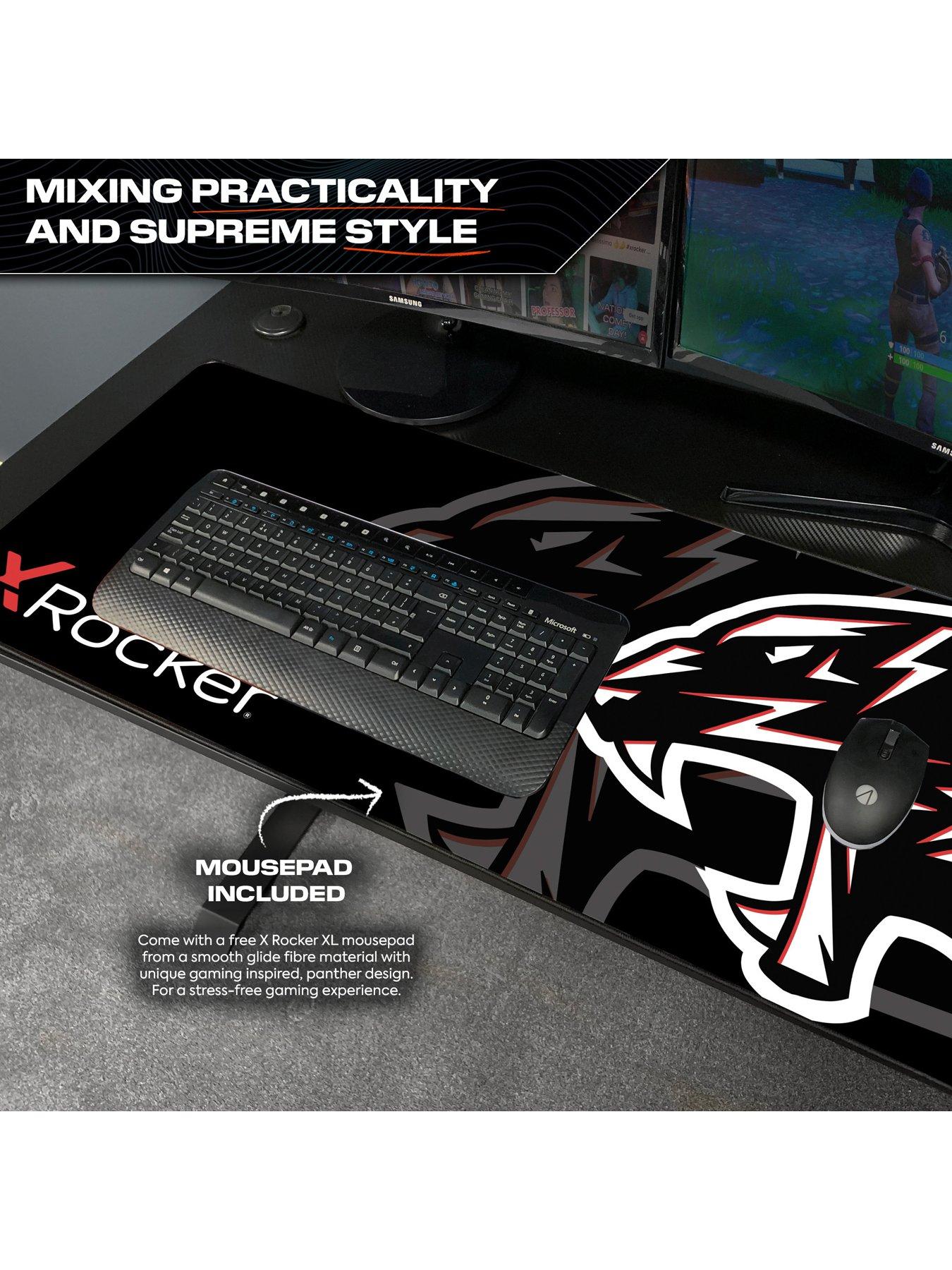 X Rocker Panther XL REVERSIBLE Corner Sports Gaming Desk - Carbon Black ...