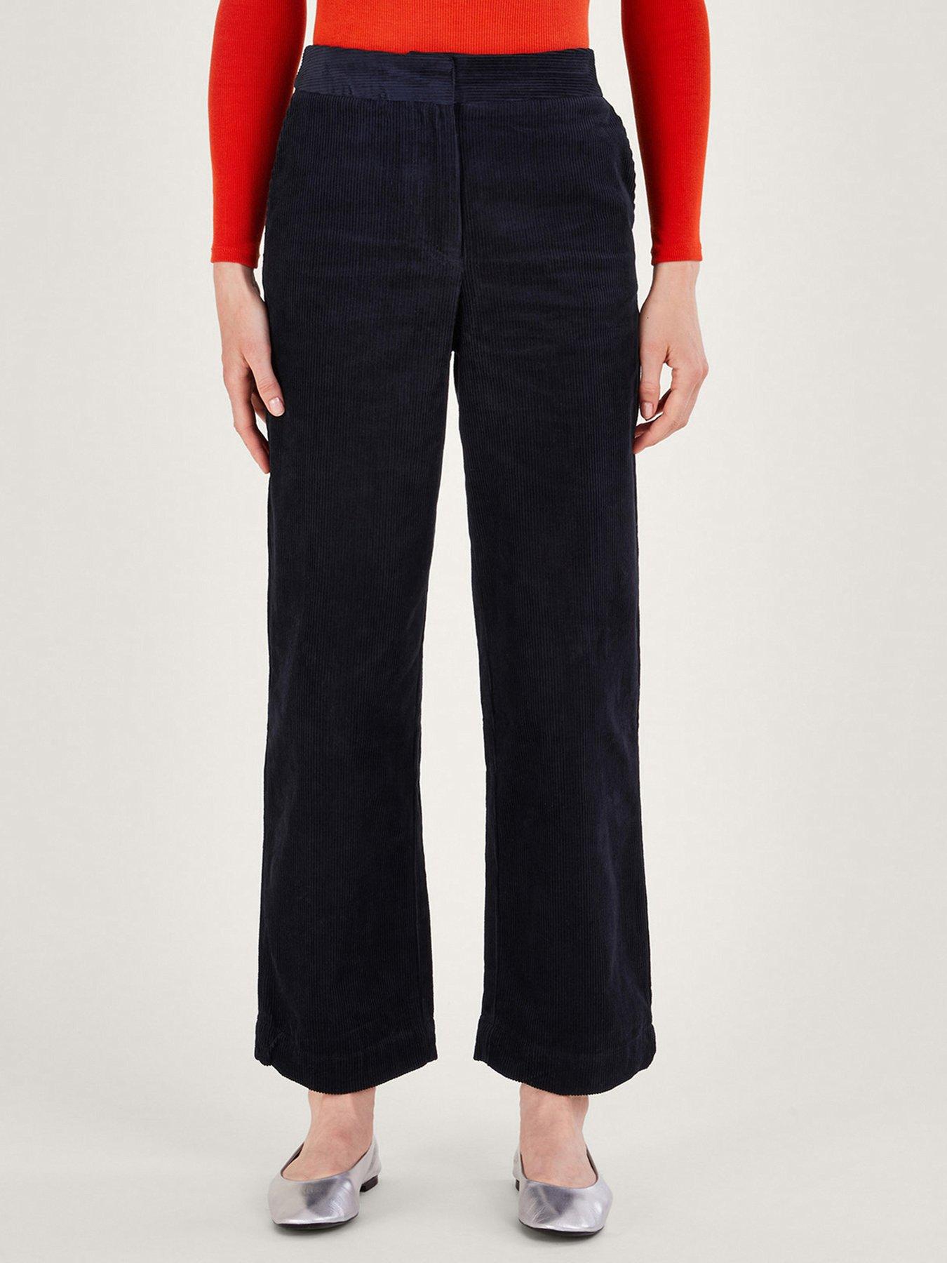 Monsoon Cord Wide Leg Suit Trousers - Blue | littlewoods.com