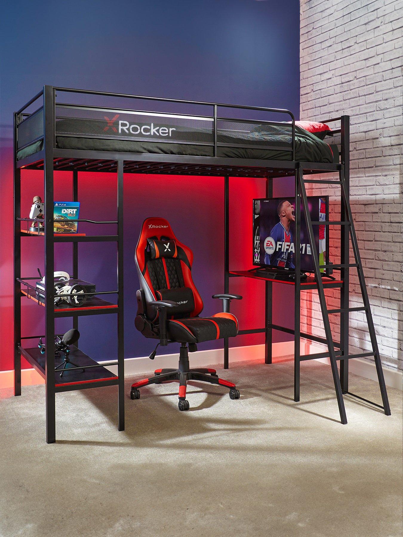 X Rocker Fortress - Gaming Bunk Bed | Littlewoods