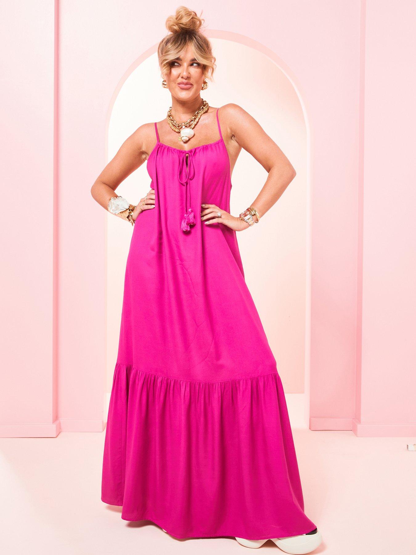 V by Very X Tara Maynard Strappy Tassel Detail Beach Maxi Dress - Pink ...