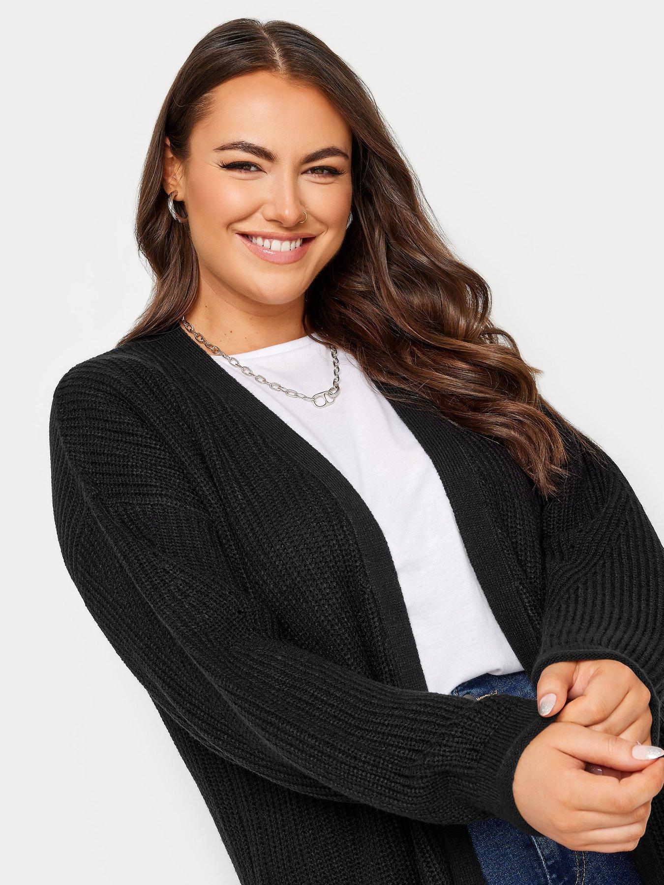 Yours Opp Cardigan Maxi Length - Black | Littlewoods