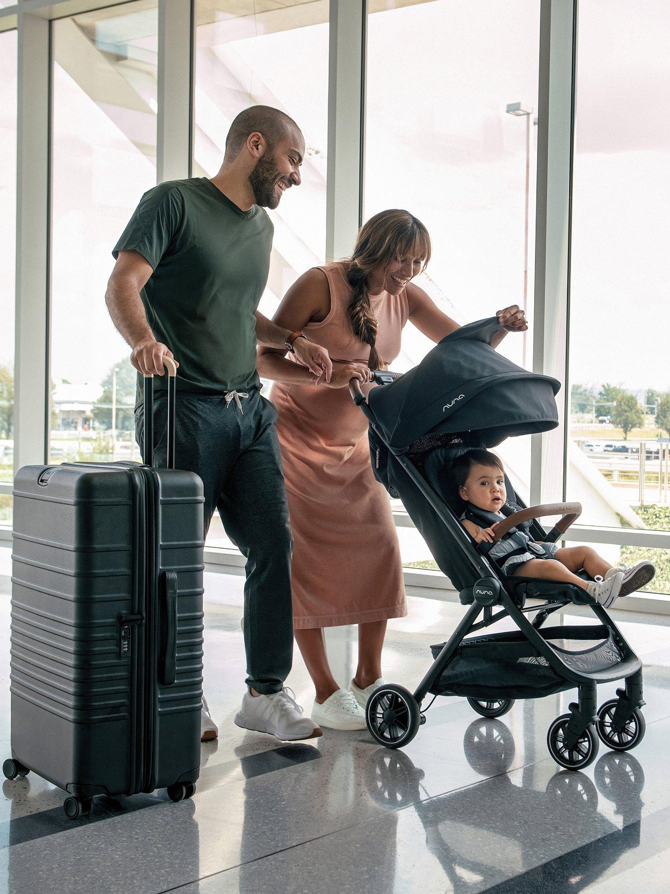 Nuna TRVL Compact Stroller with Rain Rover and Carry Bag - Caviar ...