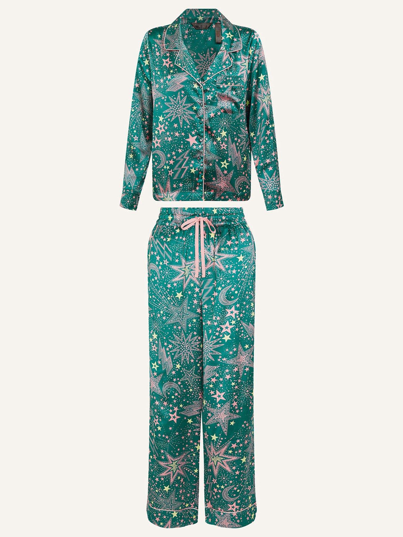 Accessorize Star Print Satin Pyjamas | littlewoods.com