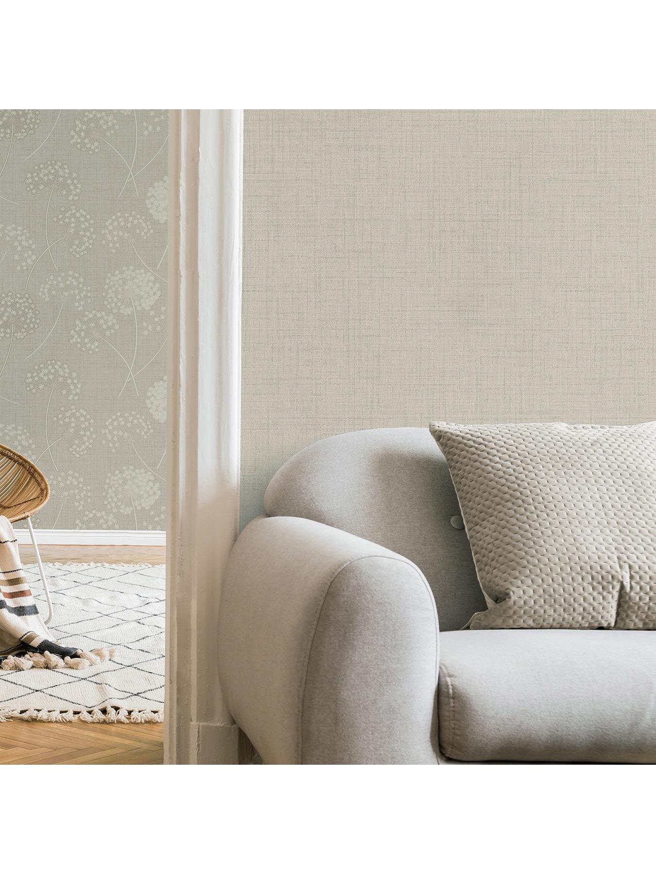 Fine Decor Grace Texture Wallpaper - Stone | Littlewoods