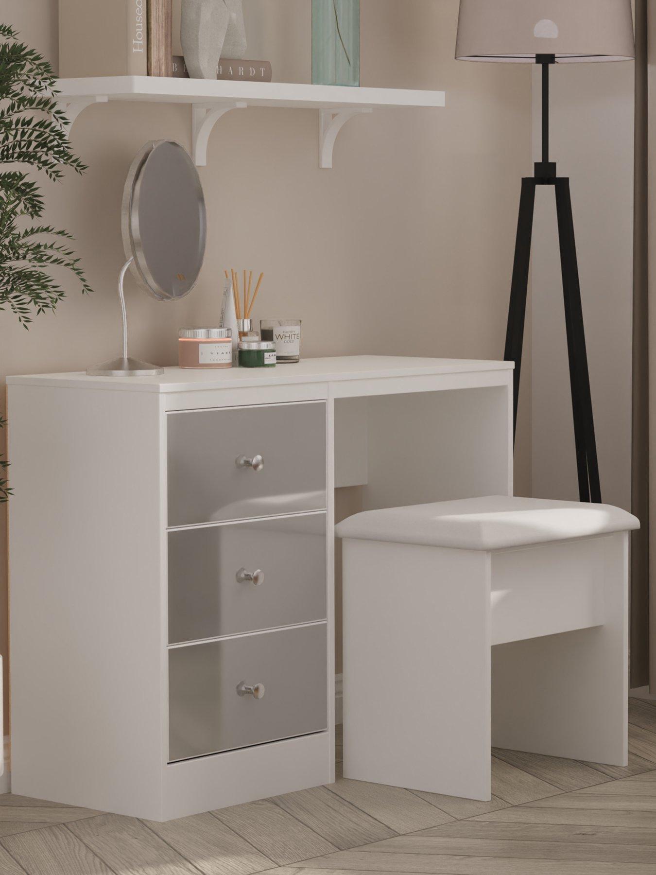 SWIFT Verity Ready Assembled 2 Piece Dressing Table and Stool Set ...