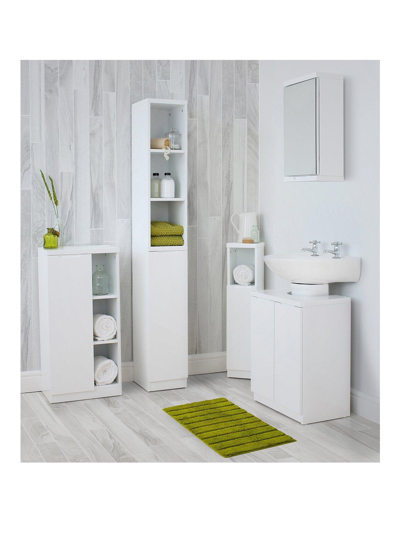Lloyd Pascal Glacius High Gloss Bathroom Tallboy - White | littlewoods.com