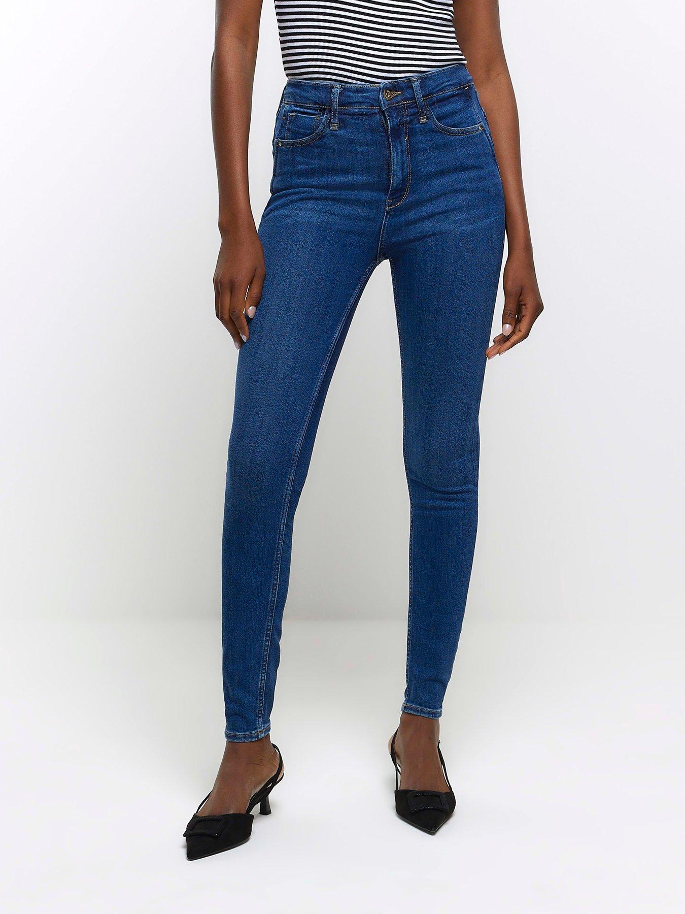 River Island High Rise Sculpt Skinny Jeans - Blue | littlewoods.com