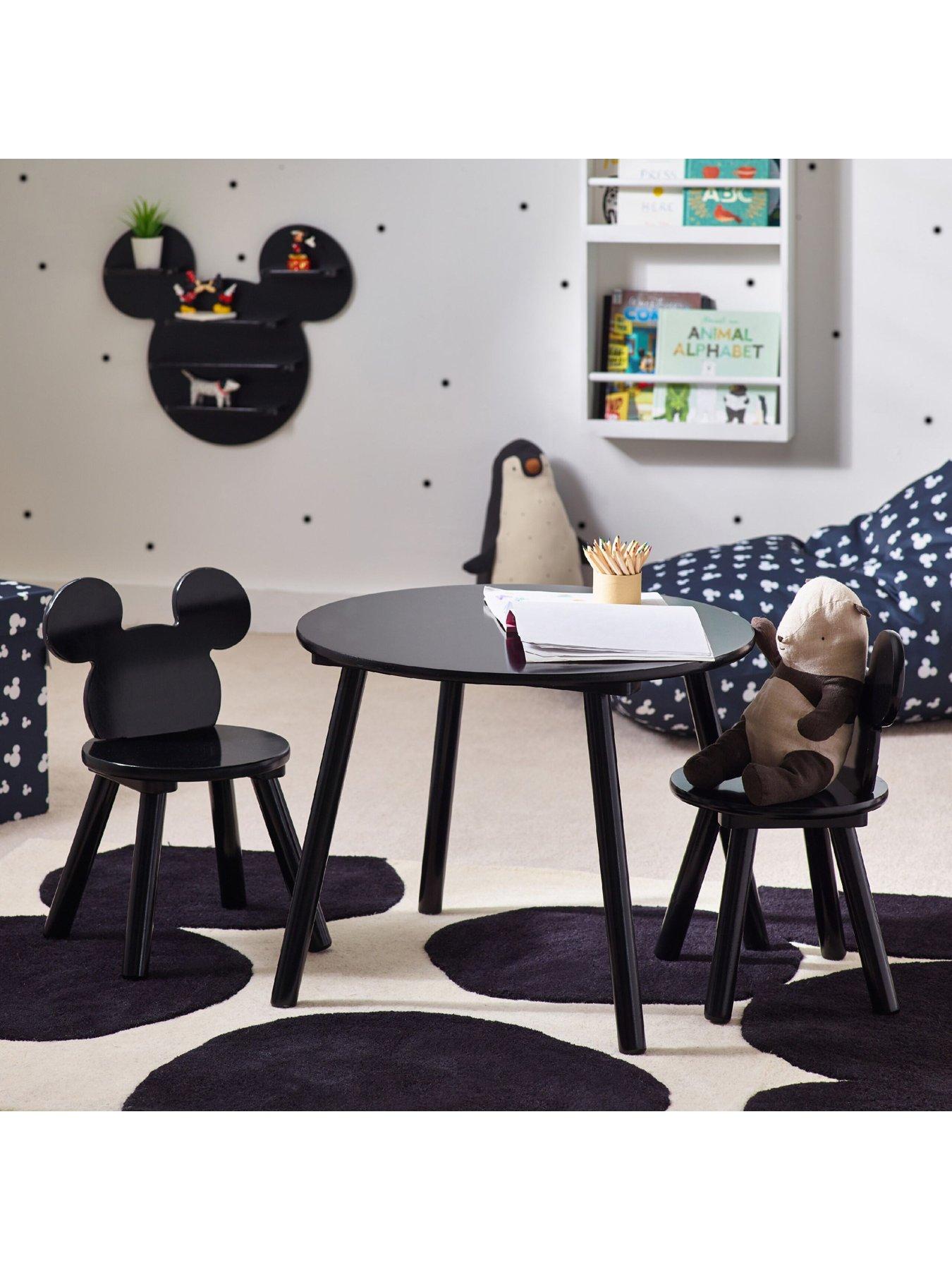 Mickey Mouse Toddler Table and 2 Chair Set - Black | Littlewoods