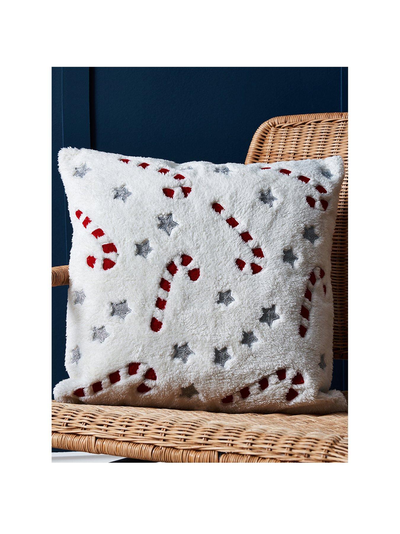 Very Home Christmas Candy Cane Cushion | littlewoods.com
