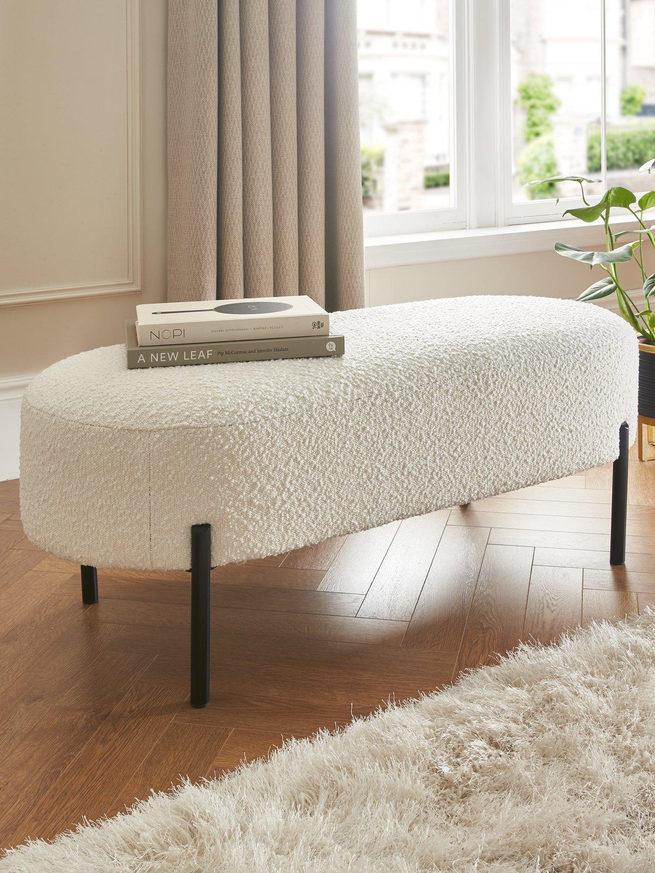 Very Home Eve Boucle Fabric Bench - FSC® Certified | littlewoods.com