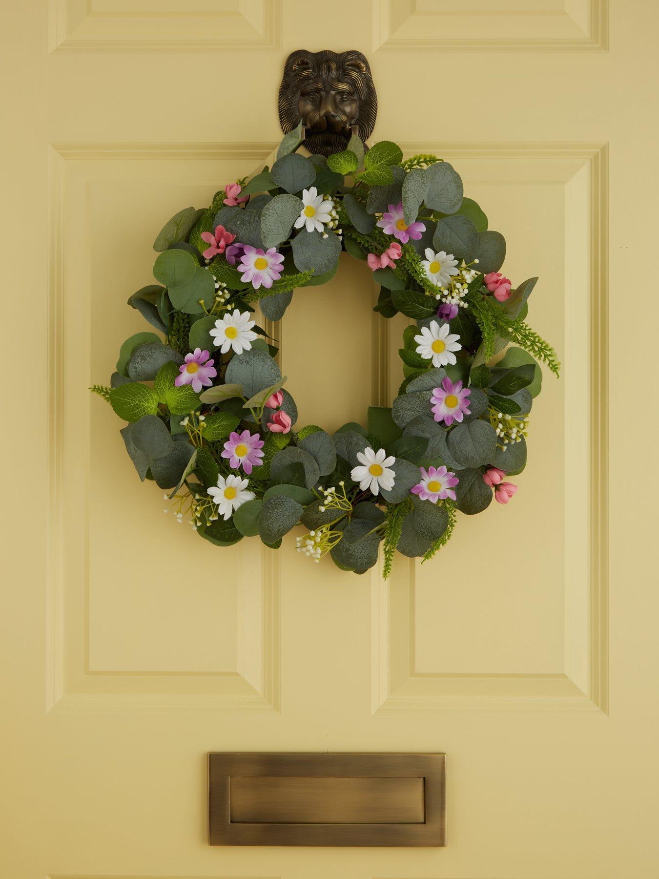 Very Home 20- Inch Spring Daisy Wreath | littlewoods.com