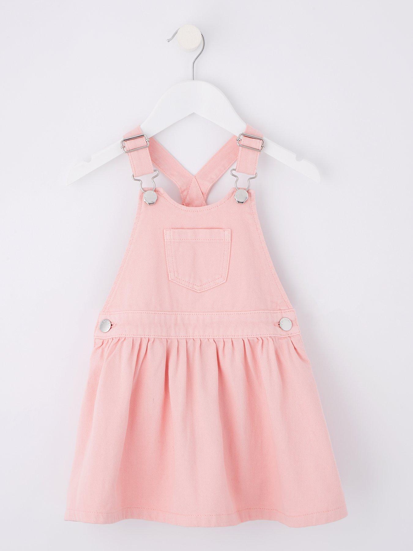 Mini V by Very Girls Denim Pinny - Pink | littlewoods.com