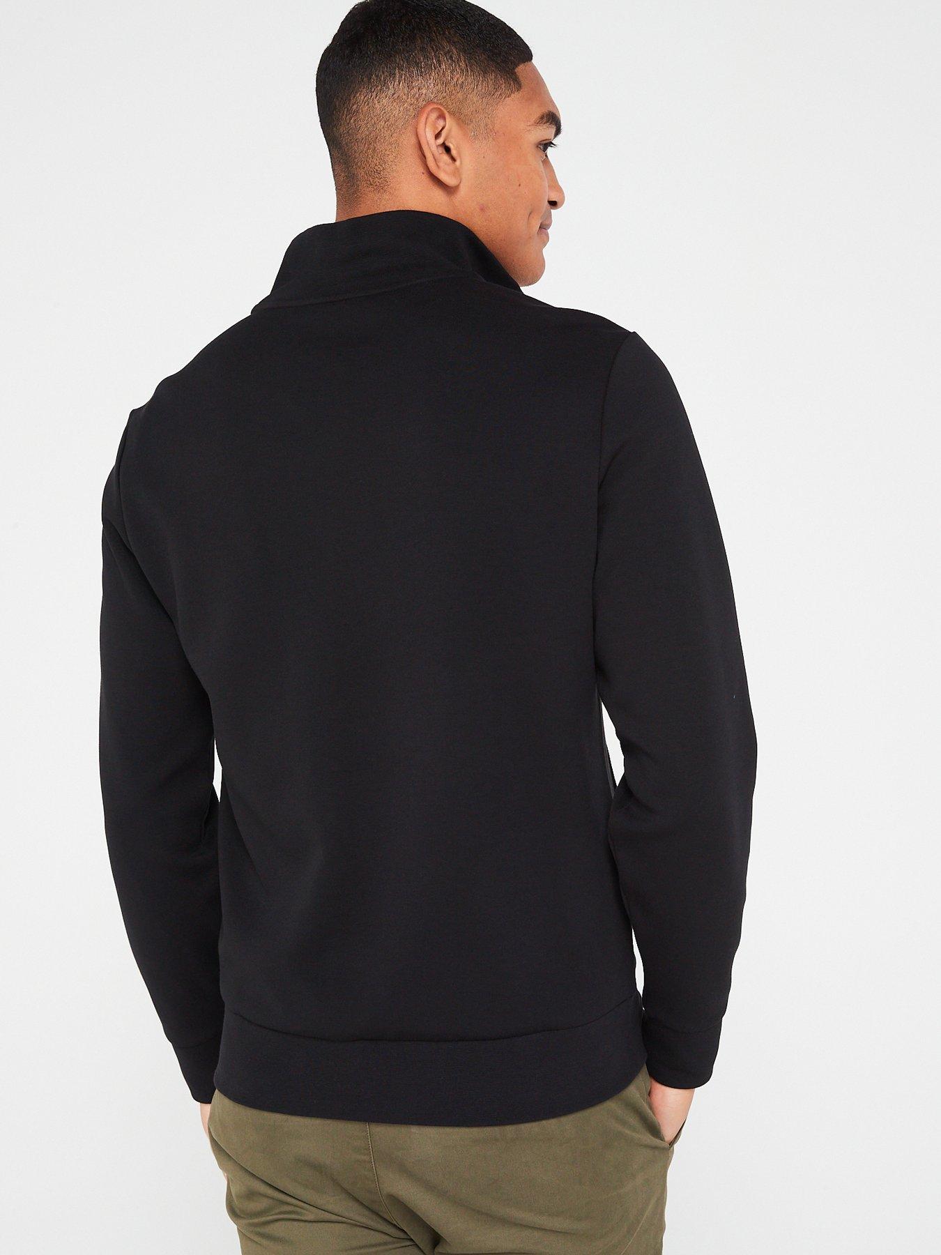 Calvin Klein Micro Logo Repreve Zip Neck Sweatshirt Black