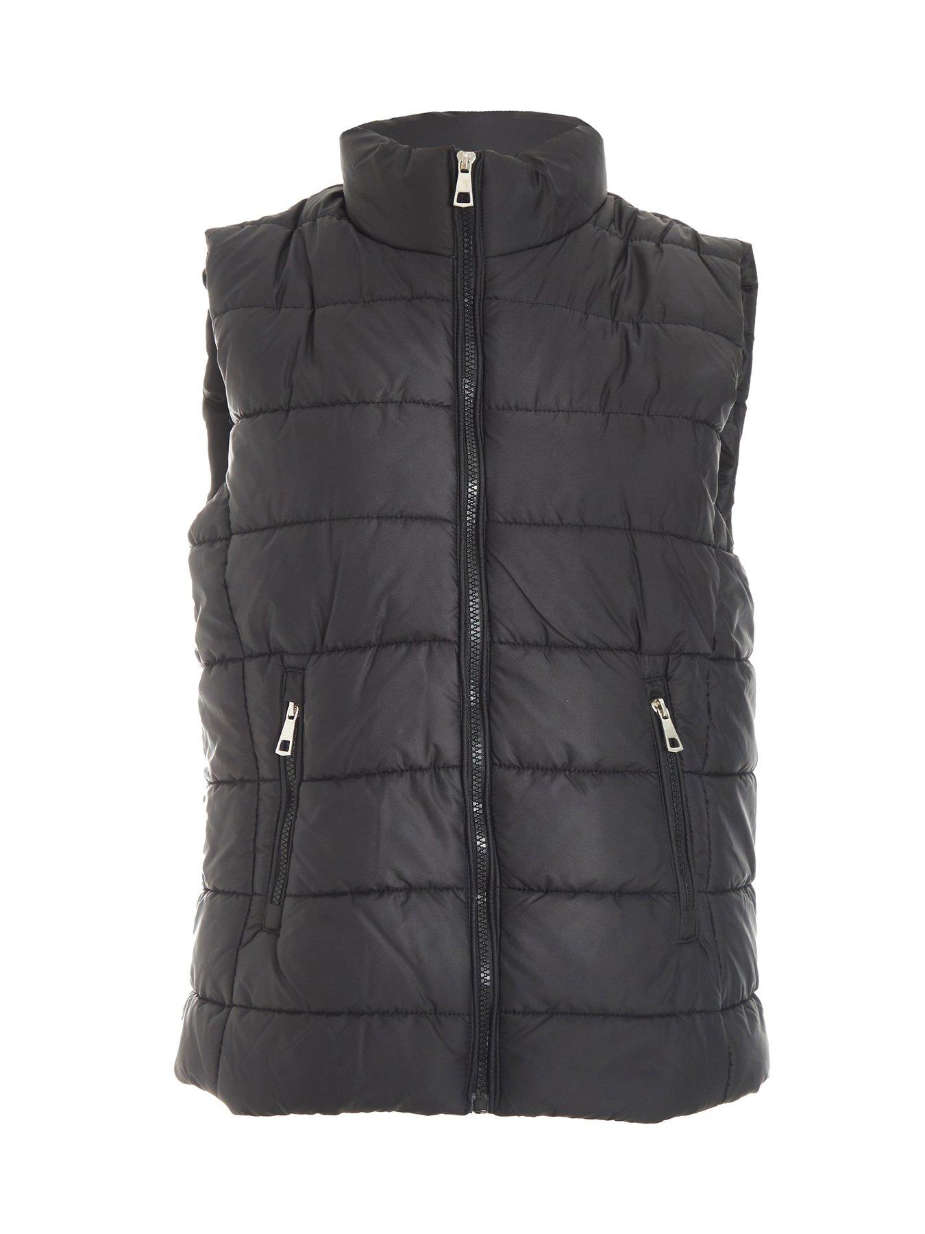 Quiz Black Padded Gilet | littlewoods.com