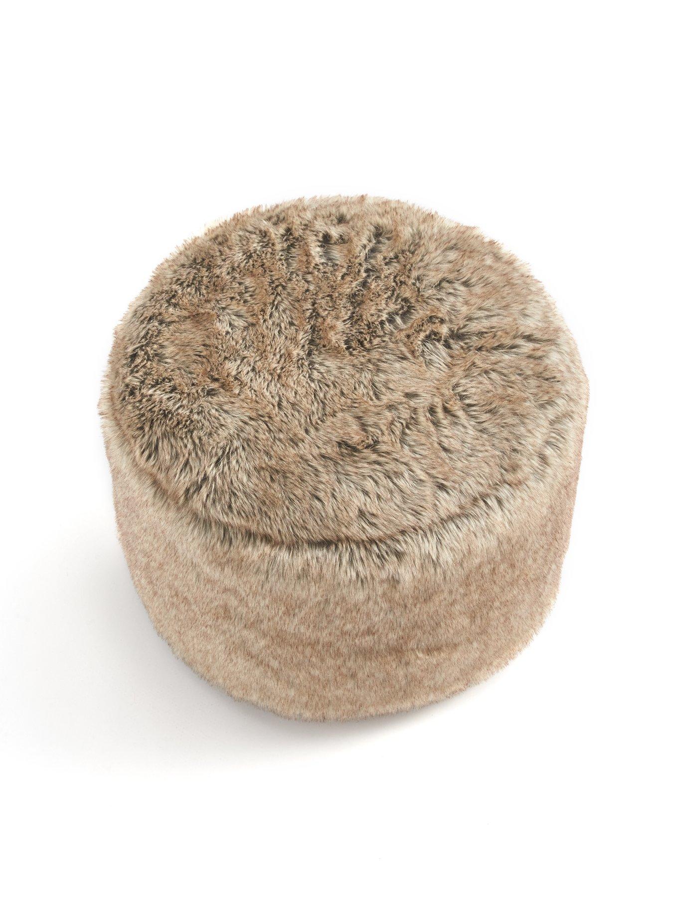 Bear Faux Fur Footstool | littlewoods.com