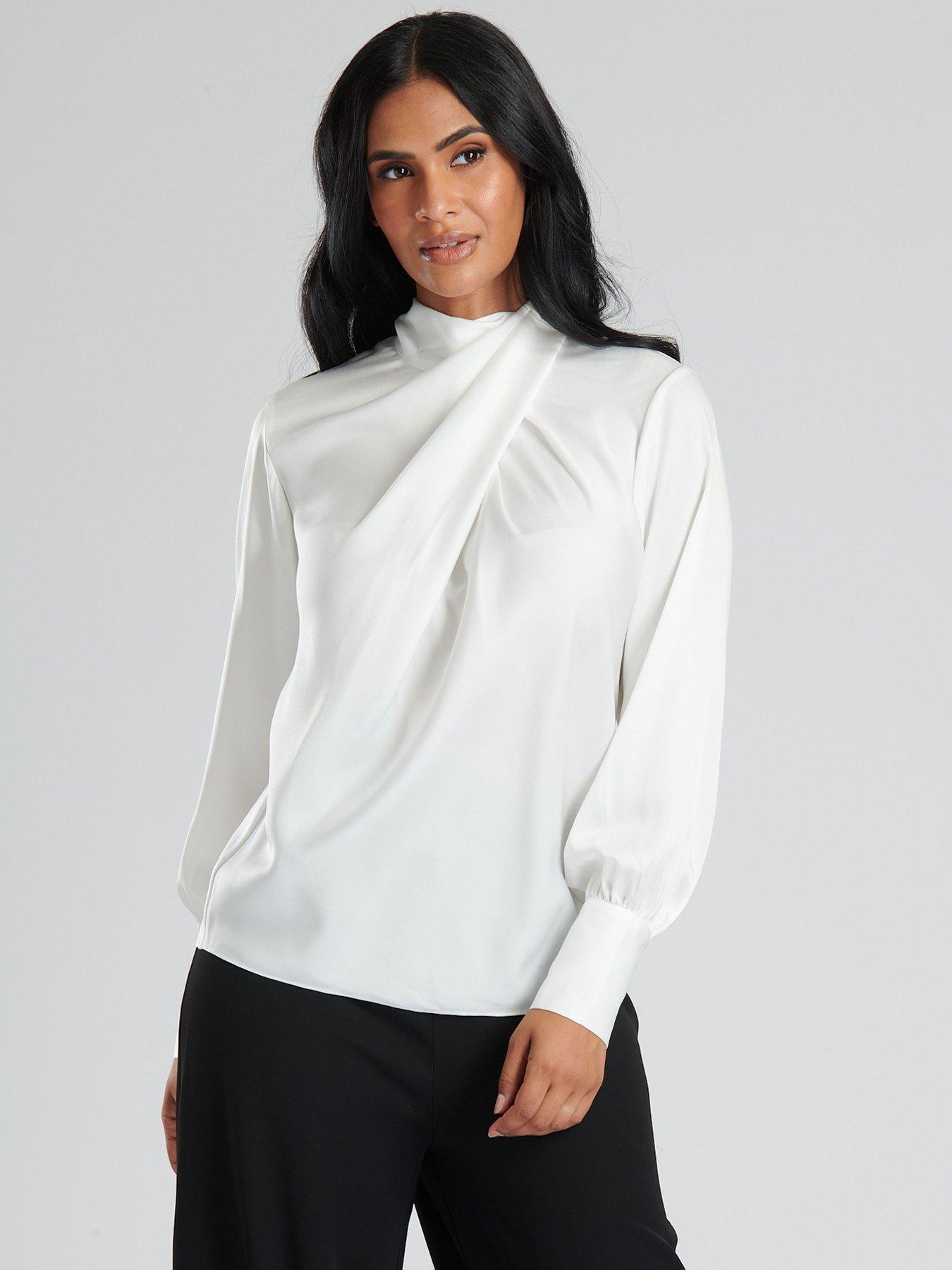 Finding Friday Ivory Satin Twist Neck Blouse | littlewoods.com