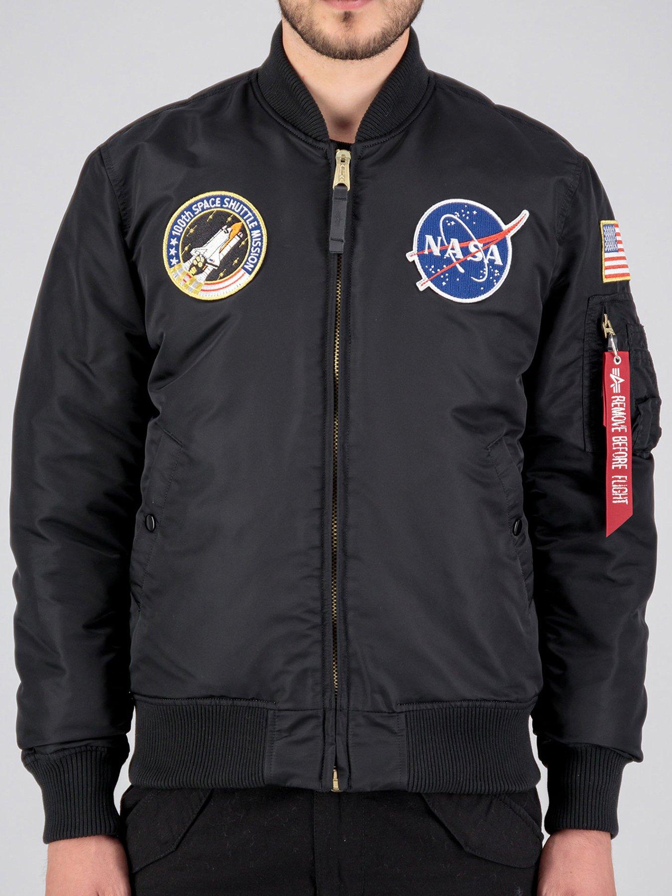 Alpha Industries MA-1 VF NASA Bomber Jacket - Black | littlewoods.com
