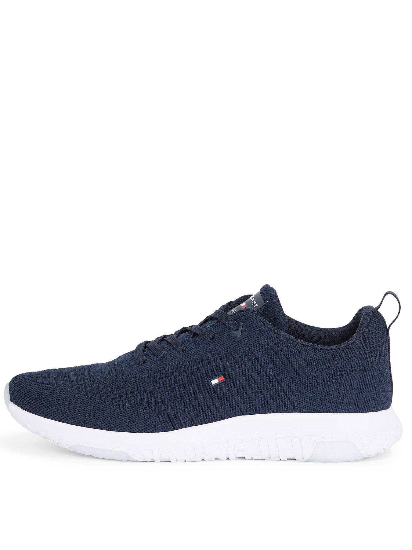 Tommy Hilfiger Corporate Knit Rib Runner Trainers - Navy | littlewoods.com