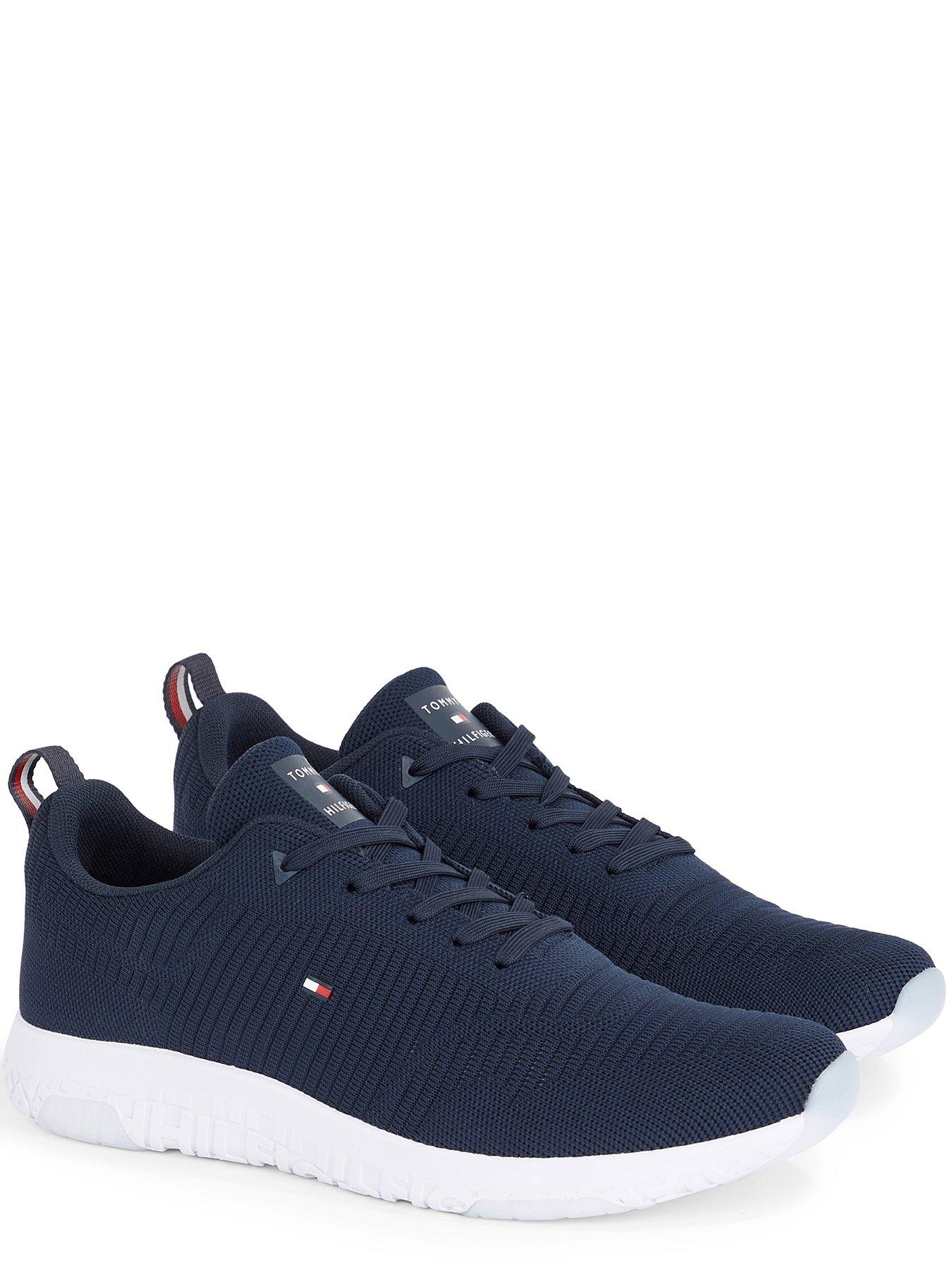 Tommy Hilfiger Corporate Knit Rib Runner Trainers - Navy | littlewoods.com