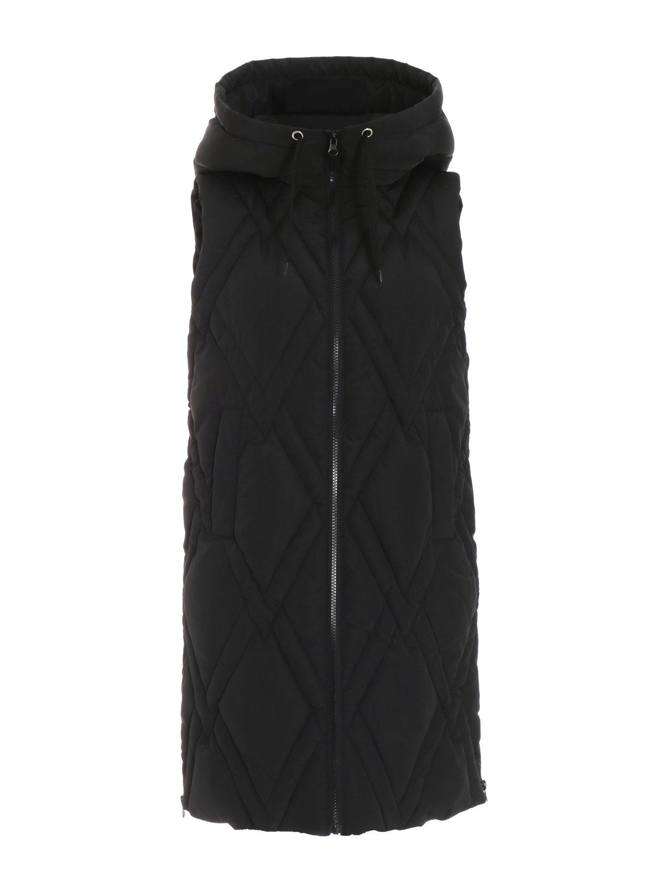 Quiz Black Padded Hooded Gilet | littlewoods.com