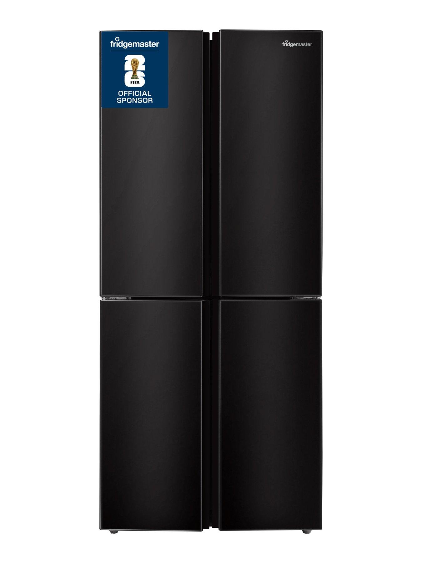 Fridgemaster MQ79394EB 80cm Cross Door, American Fridge Freezer - Black ...