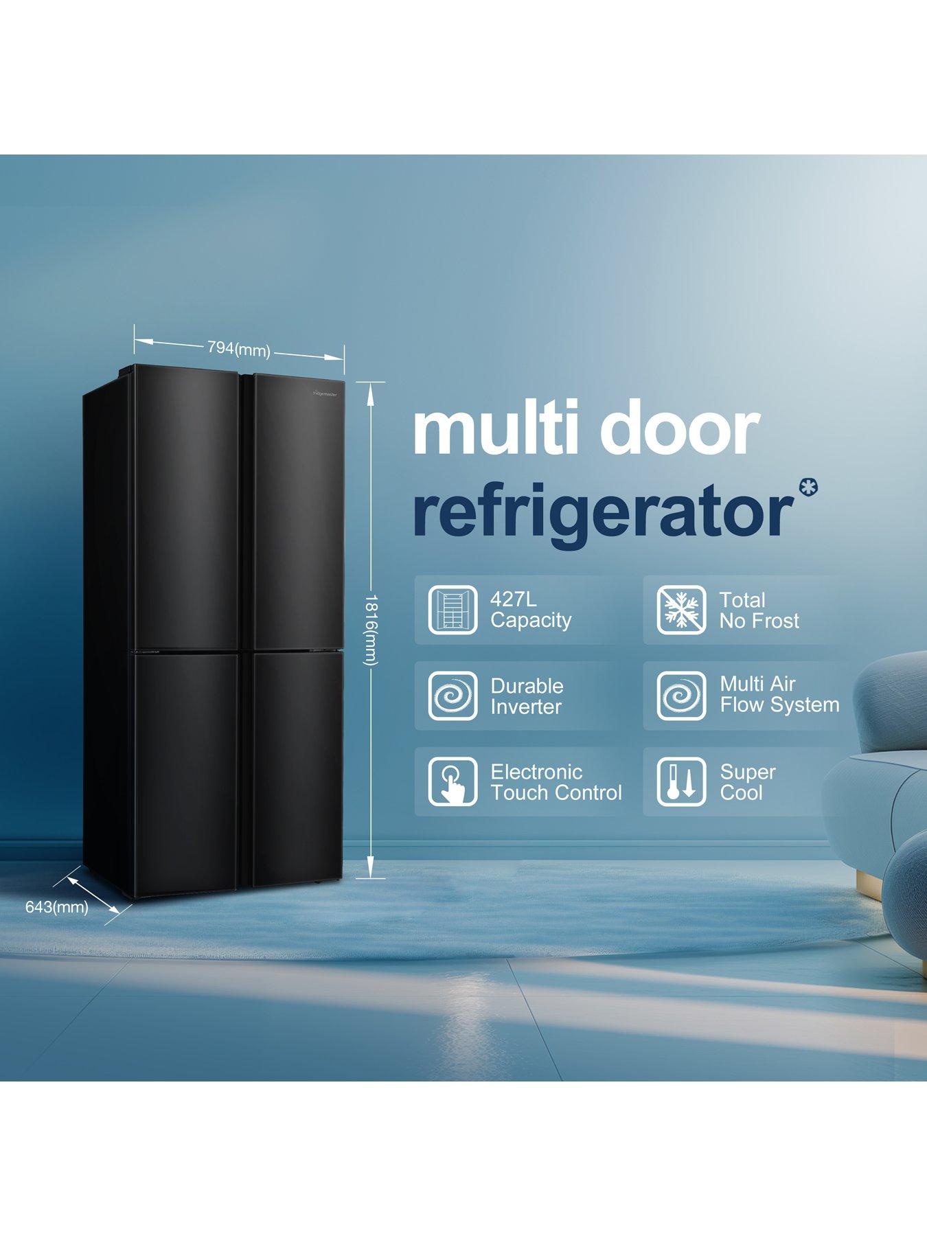 Fridgemaster MQ79394EB 80cm Cross Door, American Fridge Freezer - Black ...