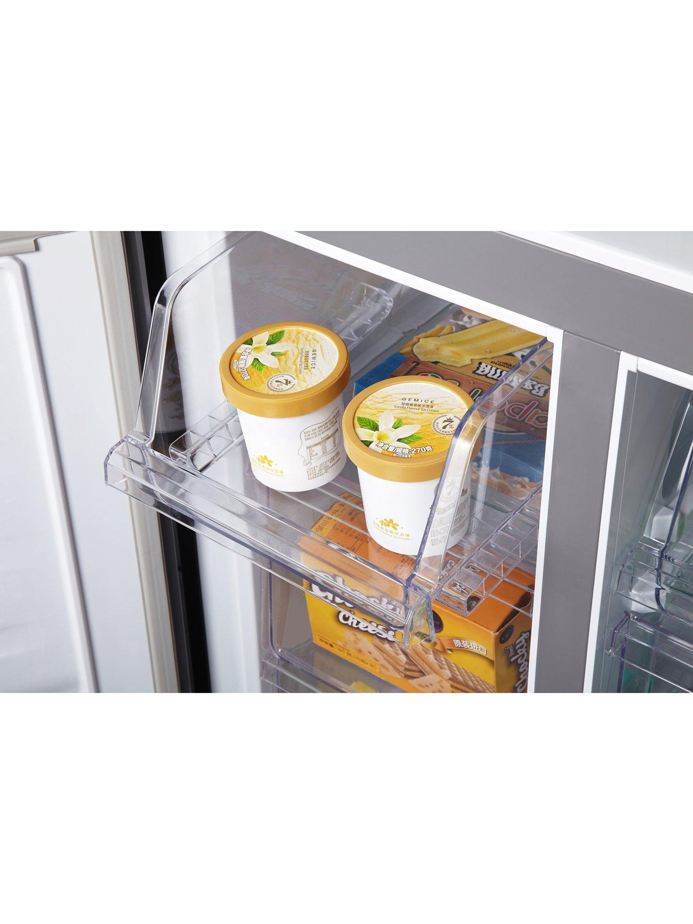 Fridgemaster MQ79394EB 80cm Cross Door, American Fridge Freezer - Black ...