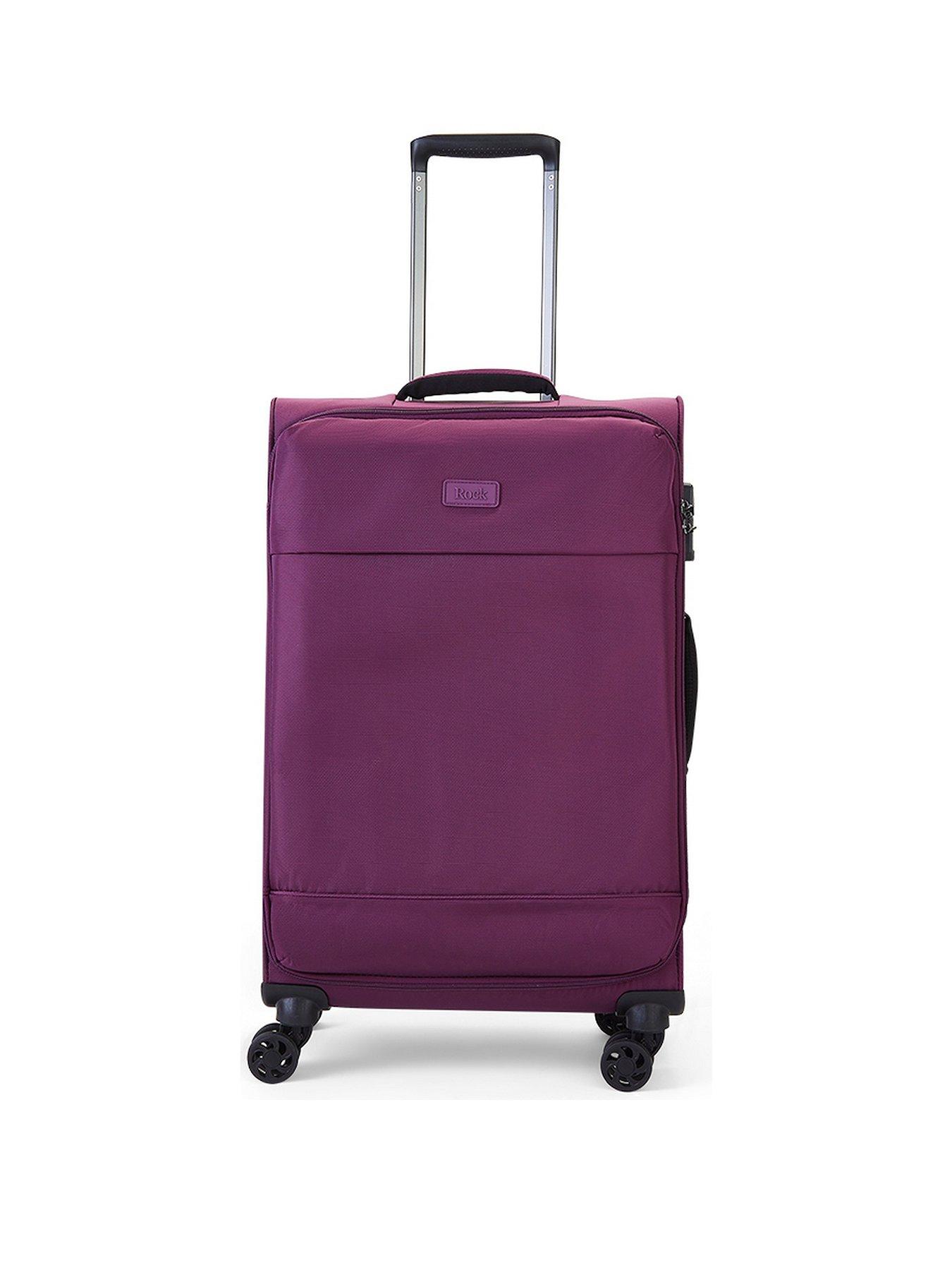 Rock Luggage Paris 8 Wheel Softshell Lightweight Medium Suitcase With ...