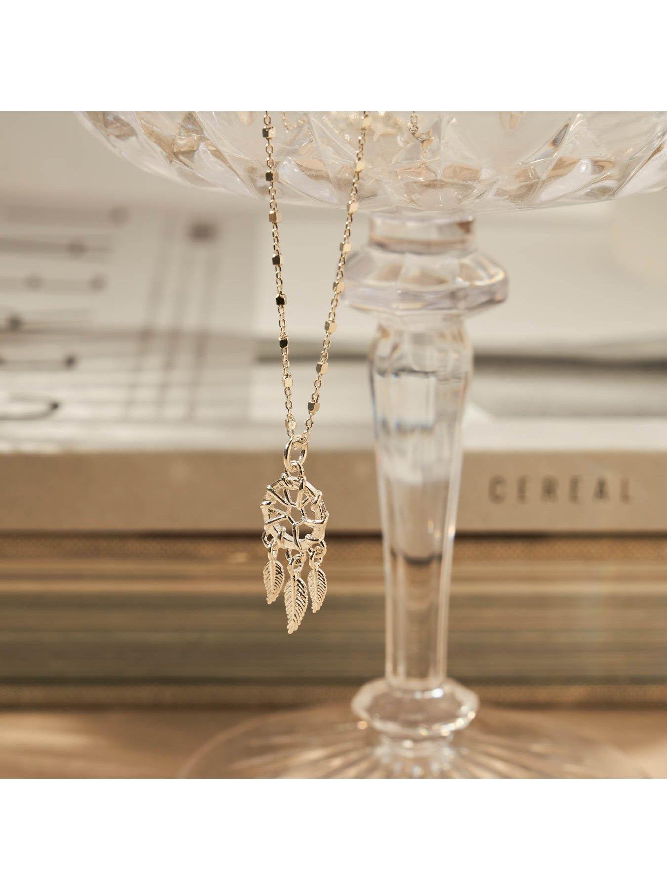 ChloBo Delicate Cube Chain Dream Catcher Necklace | littlewoods.com