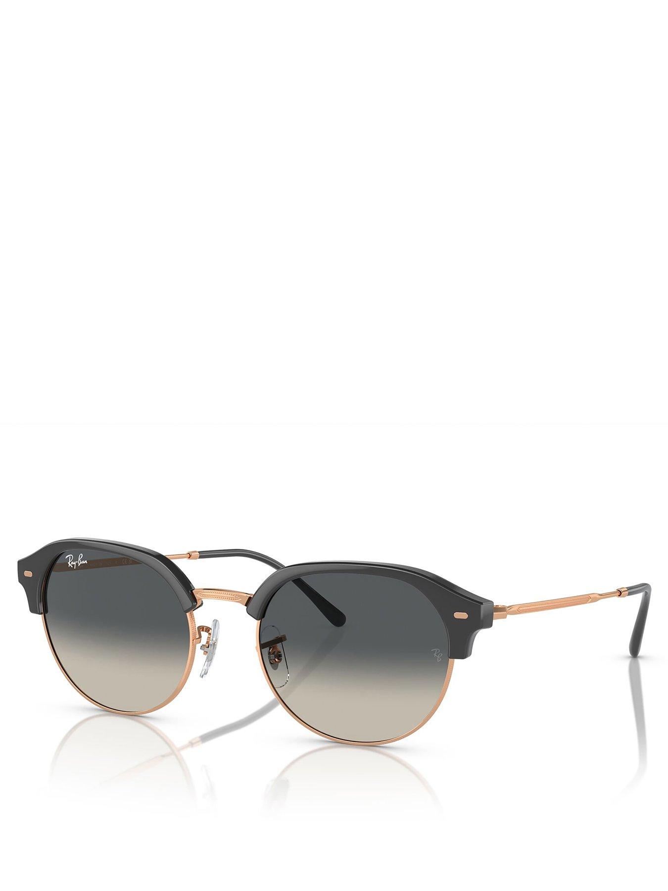 Ray-Ban Ray Ban Semi-rimless Sunglasses - Dark Gray On Rose Gold ...