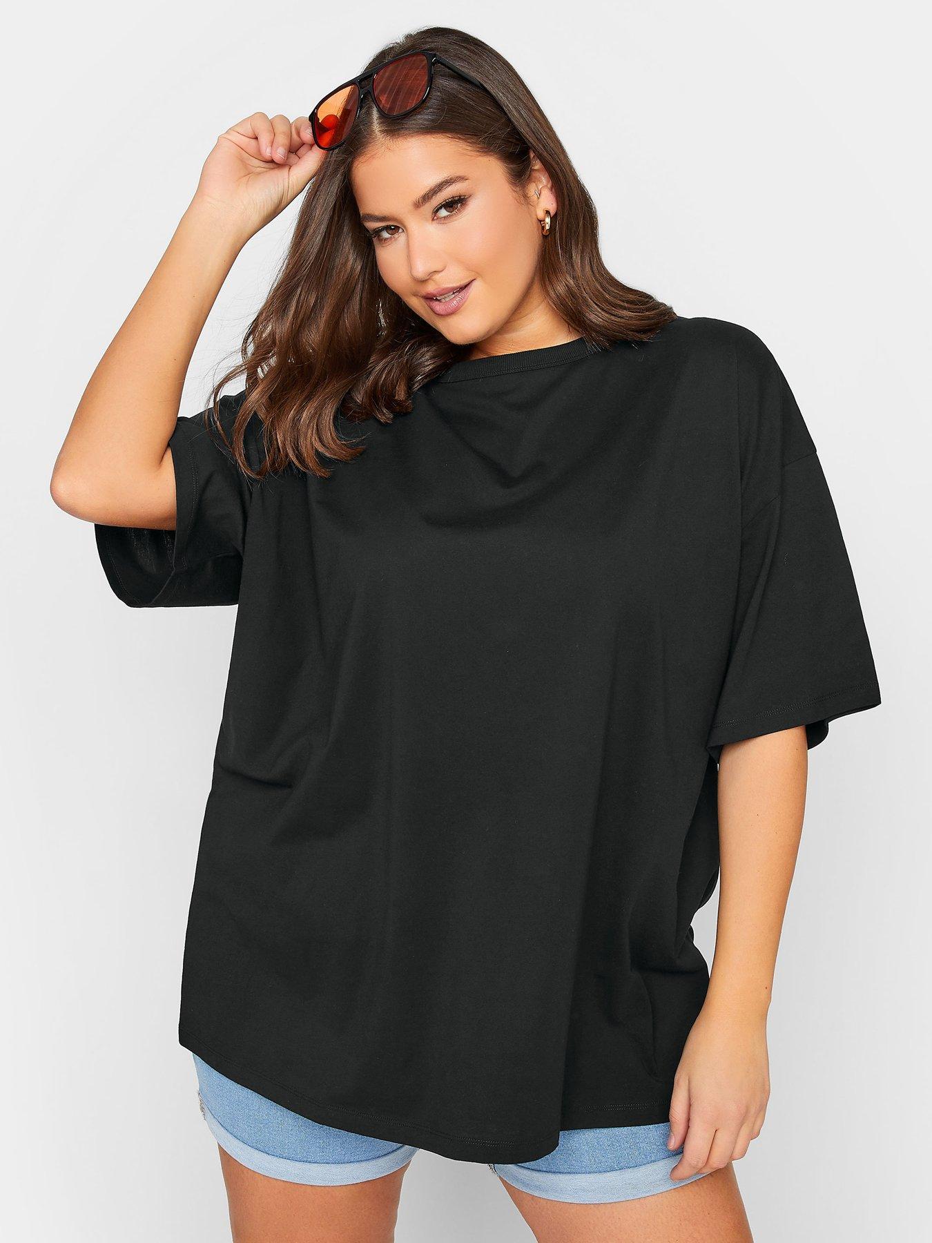Yours Oversized Boxy Tee. Black | littlewoods.com