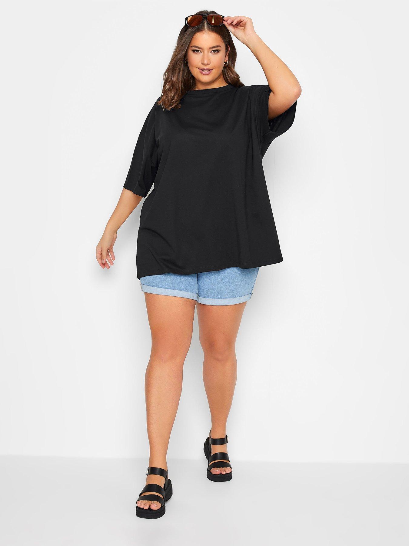Yours Oversized Boxy Tee. Black | Littlewoods