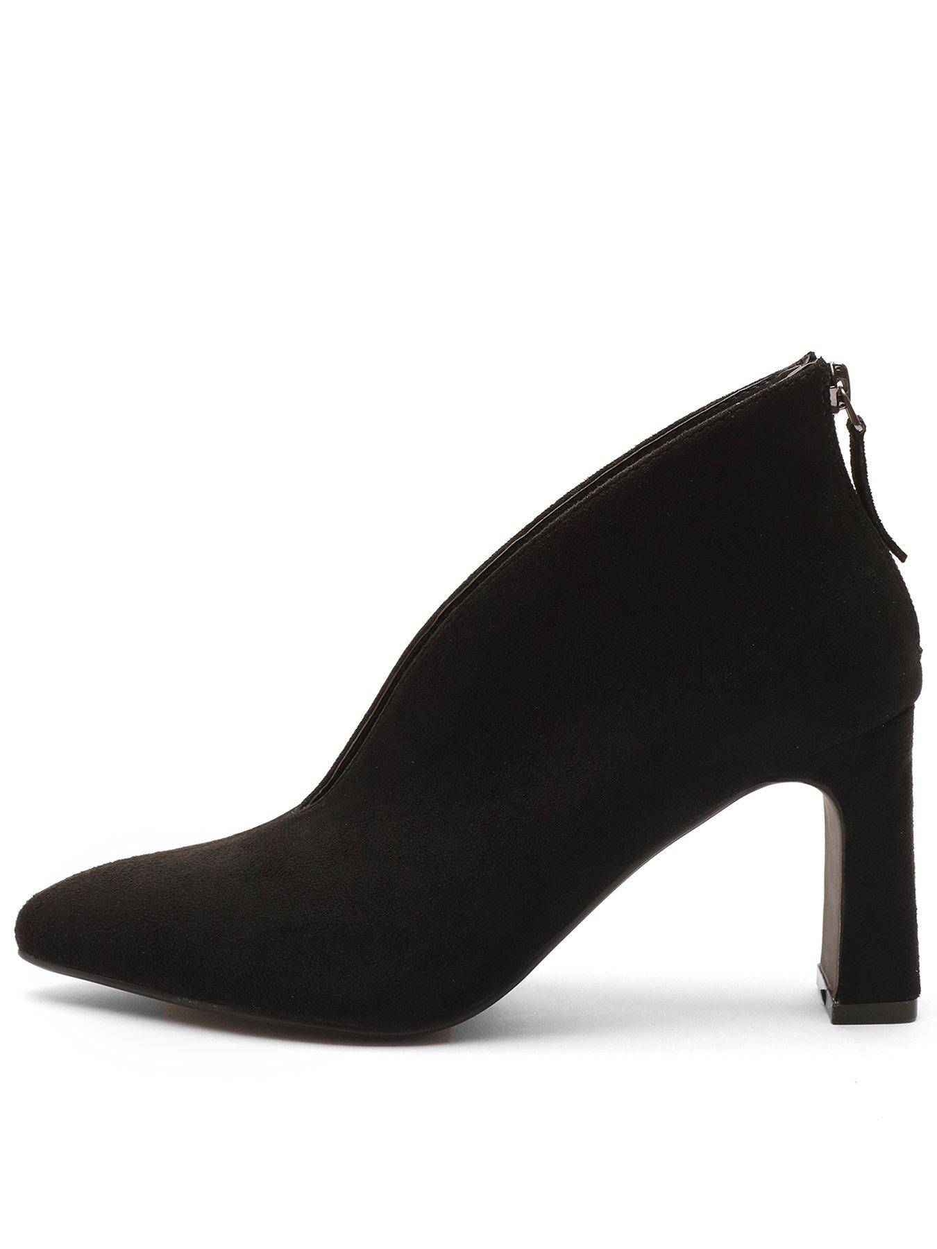 Quiz Black Block Heel Shoes Boots | littlewoods.com