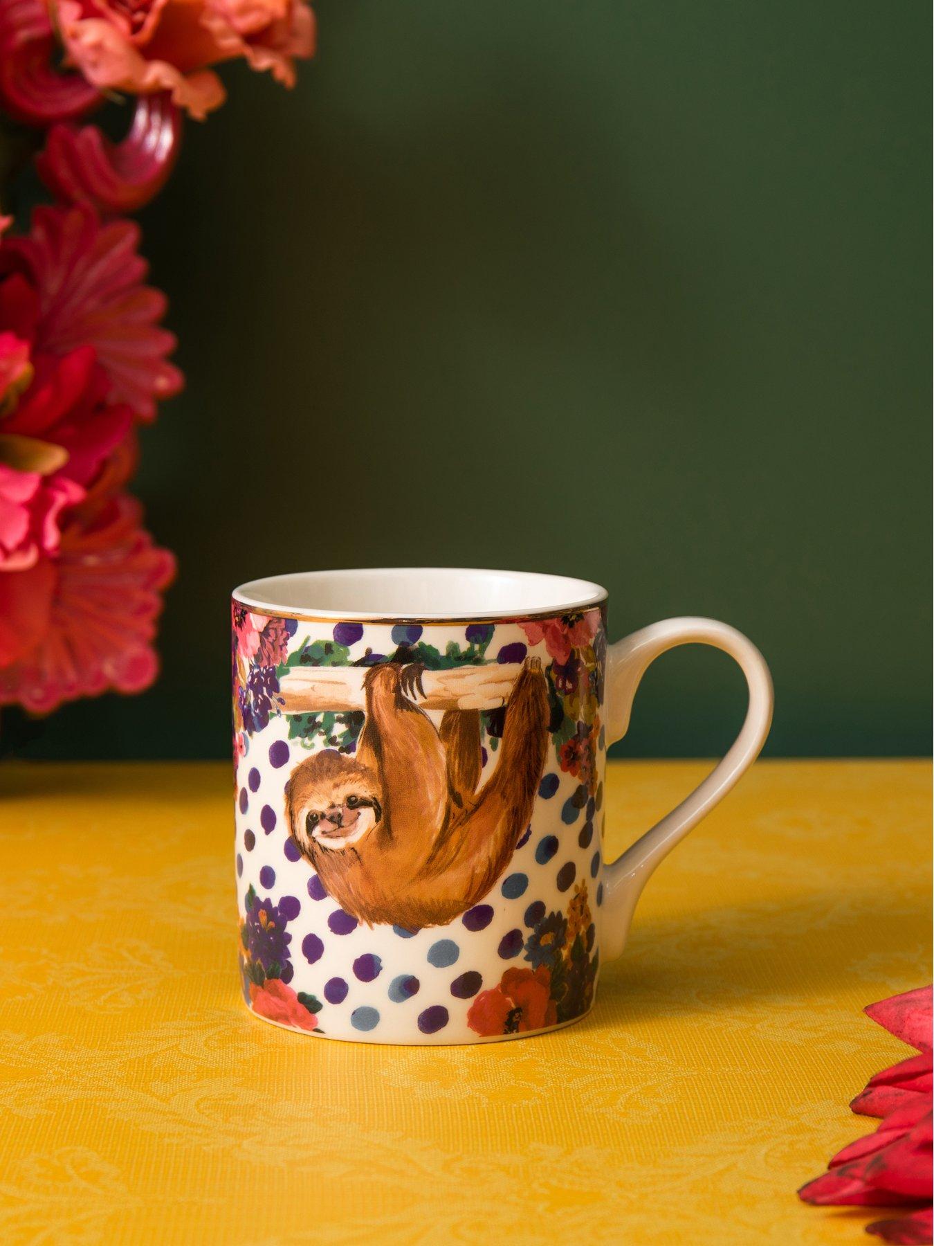 Mikasa Wild at Heart Sloth Print Porcelain Mug | Littlewoods