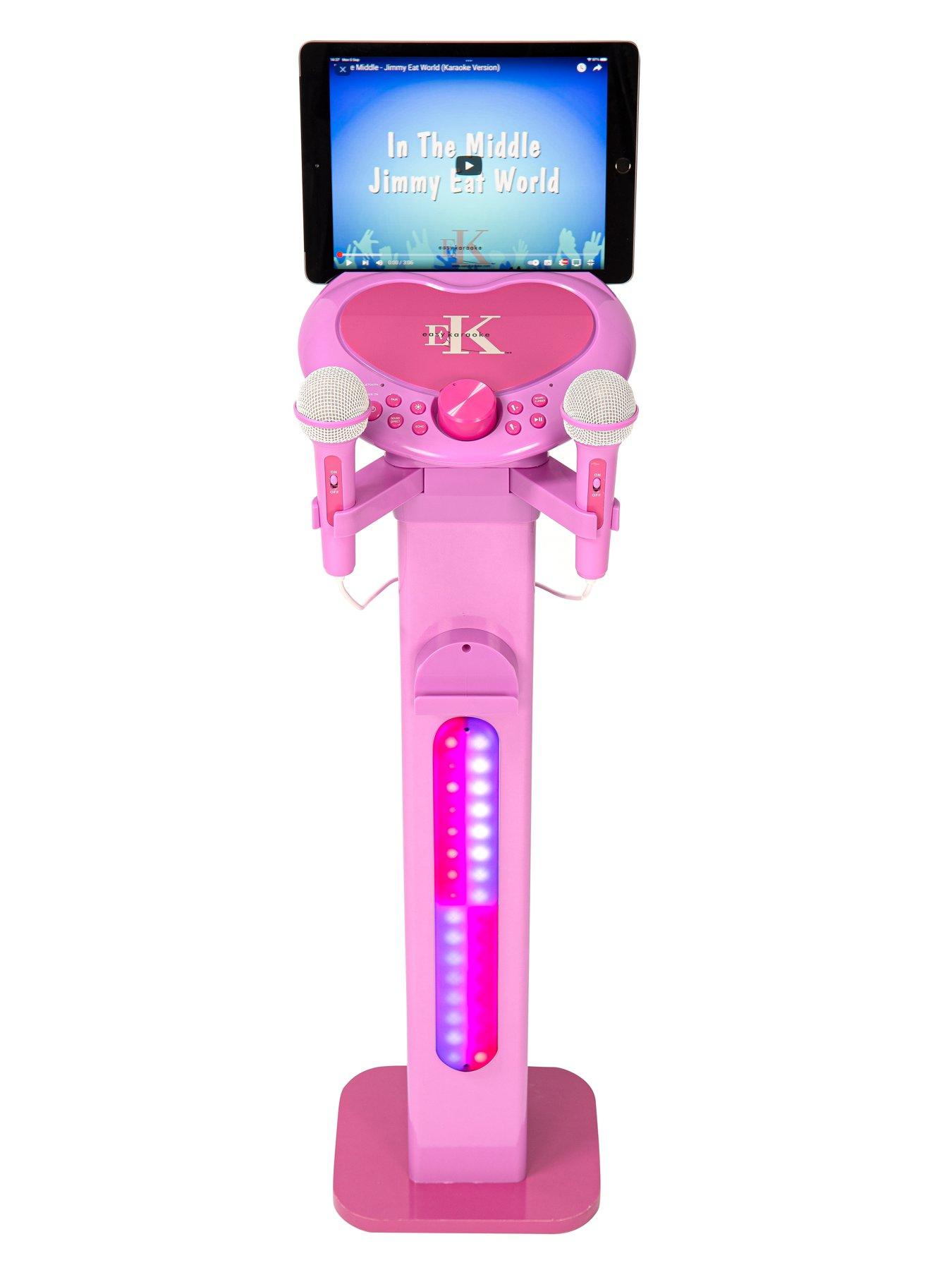 Easy Karaoke Bluetooth Kids Singalong Pedestal Karaoke Machine Pink ...