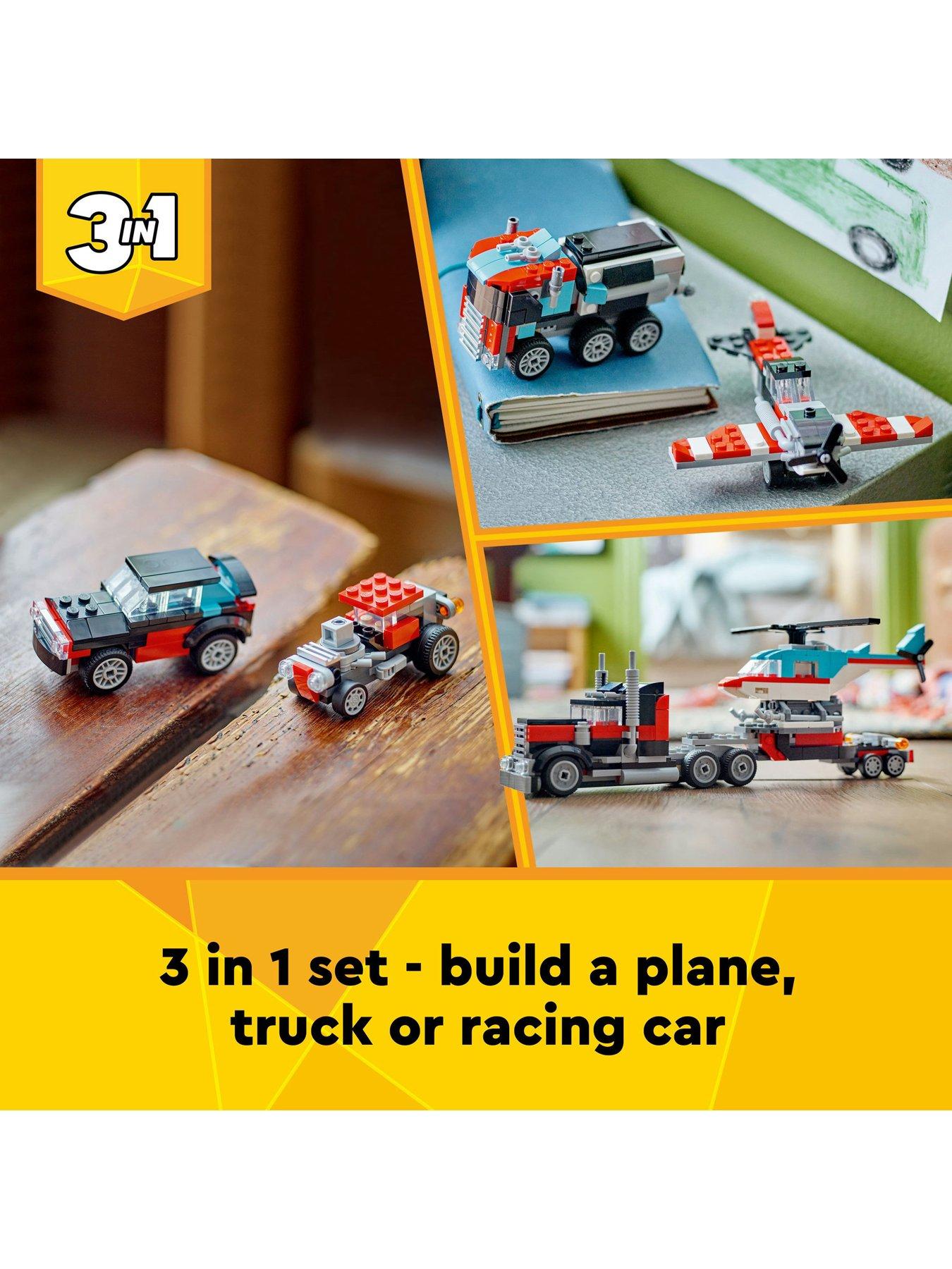 LEGO Creator 3in1 Flatbed Truck with Helicopter 31146 | Littlewoods