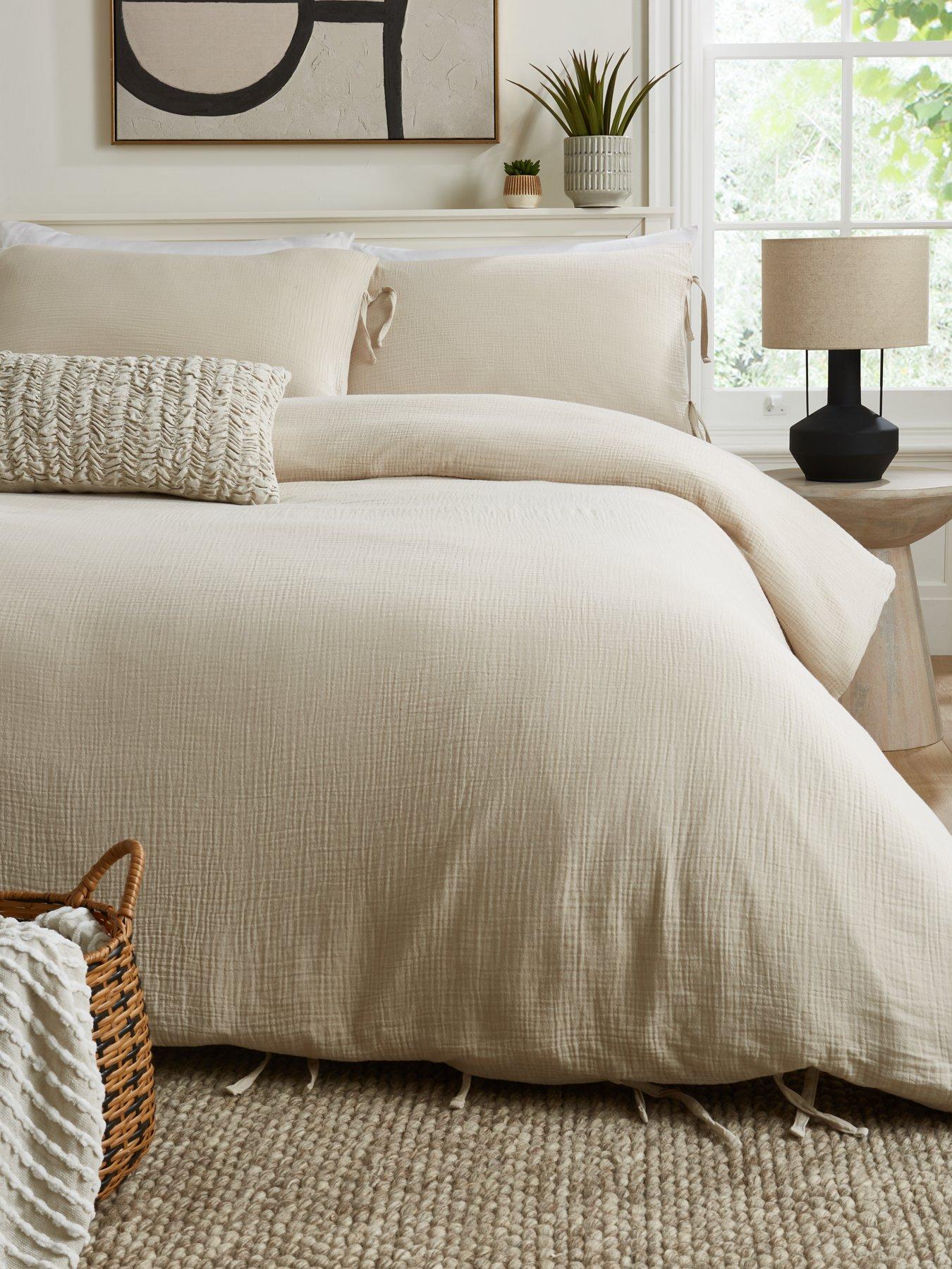 Very Home Muslin Duvet Cover Set in Natural | littlewoods.com